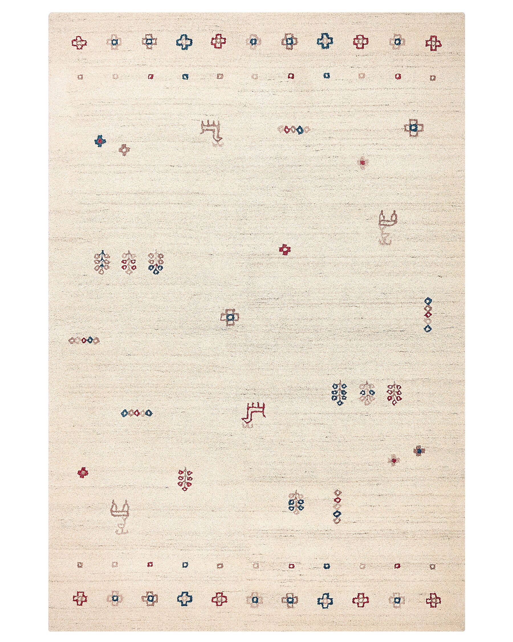 Tapete Gabbeh em lã creme 200 x 300 cm SULUCA | Beliani.pt