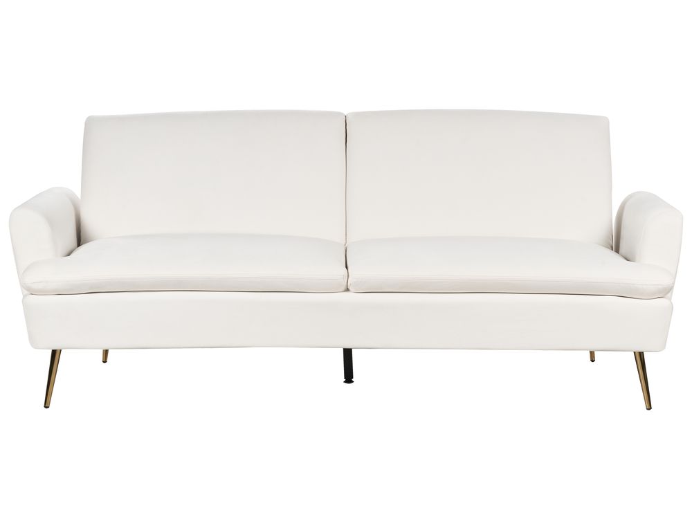 Off white velvet sofa store