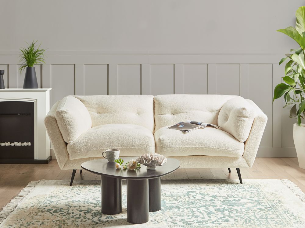 Sofa 3 Seater TROSA Boucle White | Beliani.co.uk