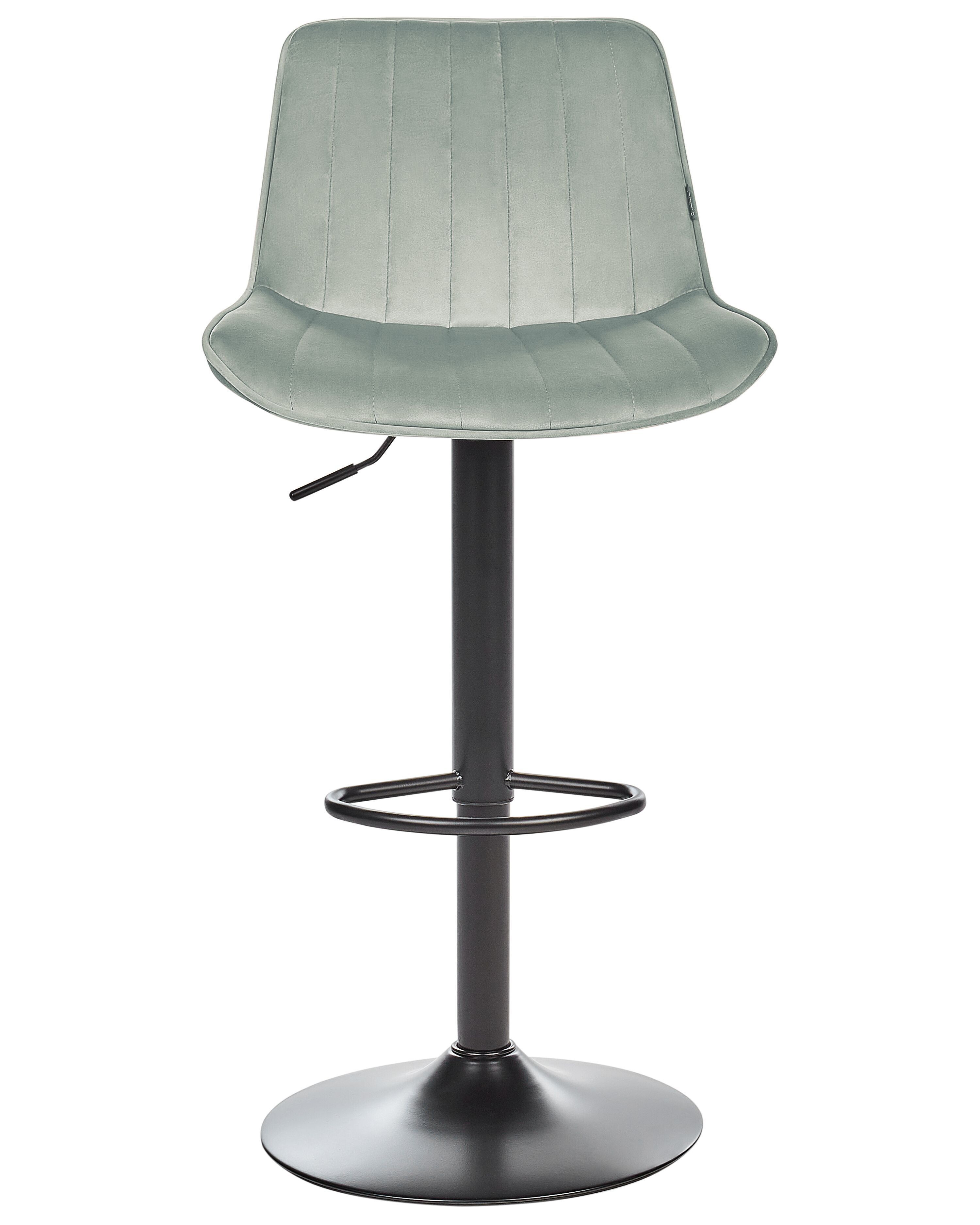 Set of 2 Bar Chairs DUBROVNIK Velvet Swivel Mint Green | Beliani.co.uk