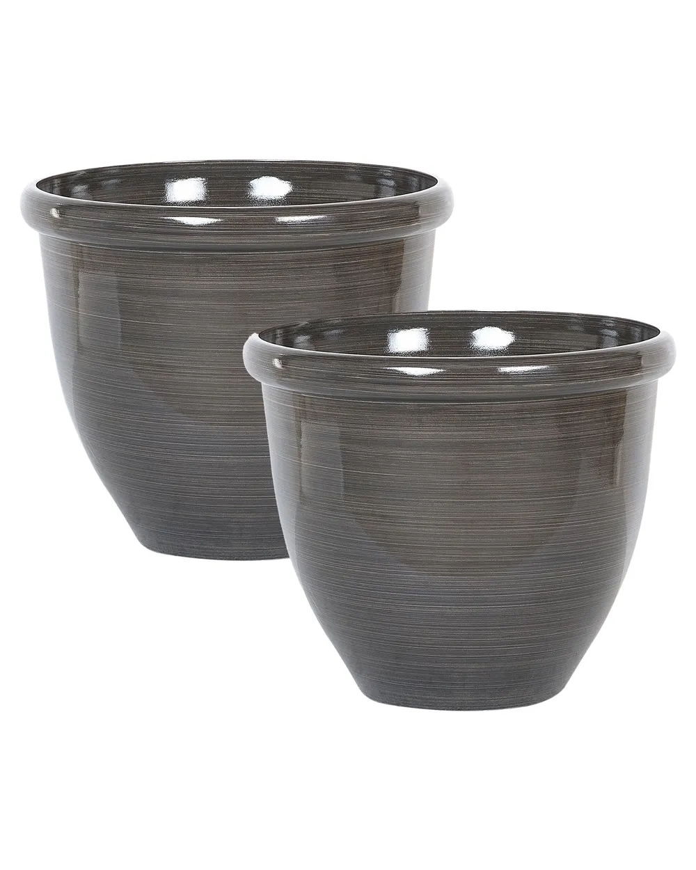 Lot de 2 pots de fleurs TESALIA 44 cm Marron | Beliani.fr