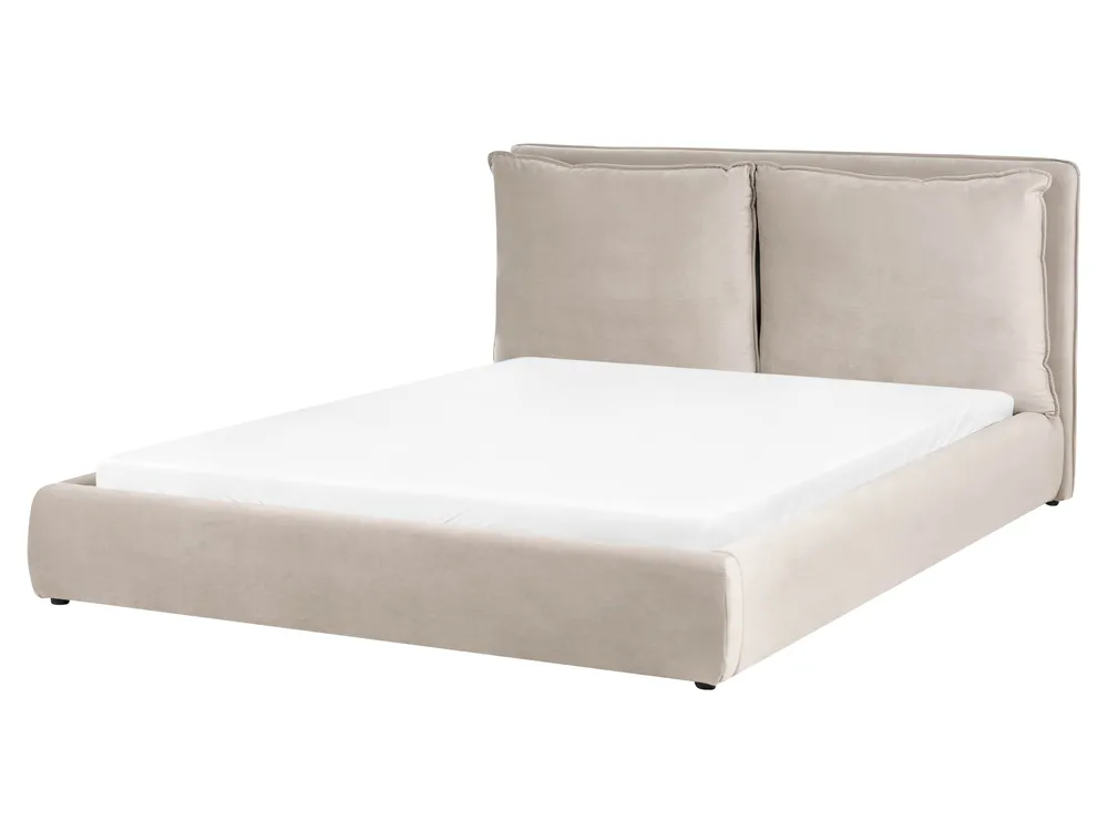 Bett mit Stauraum Samtstoff BAJONNA 180 x 200 cm Beige | Beliani.at