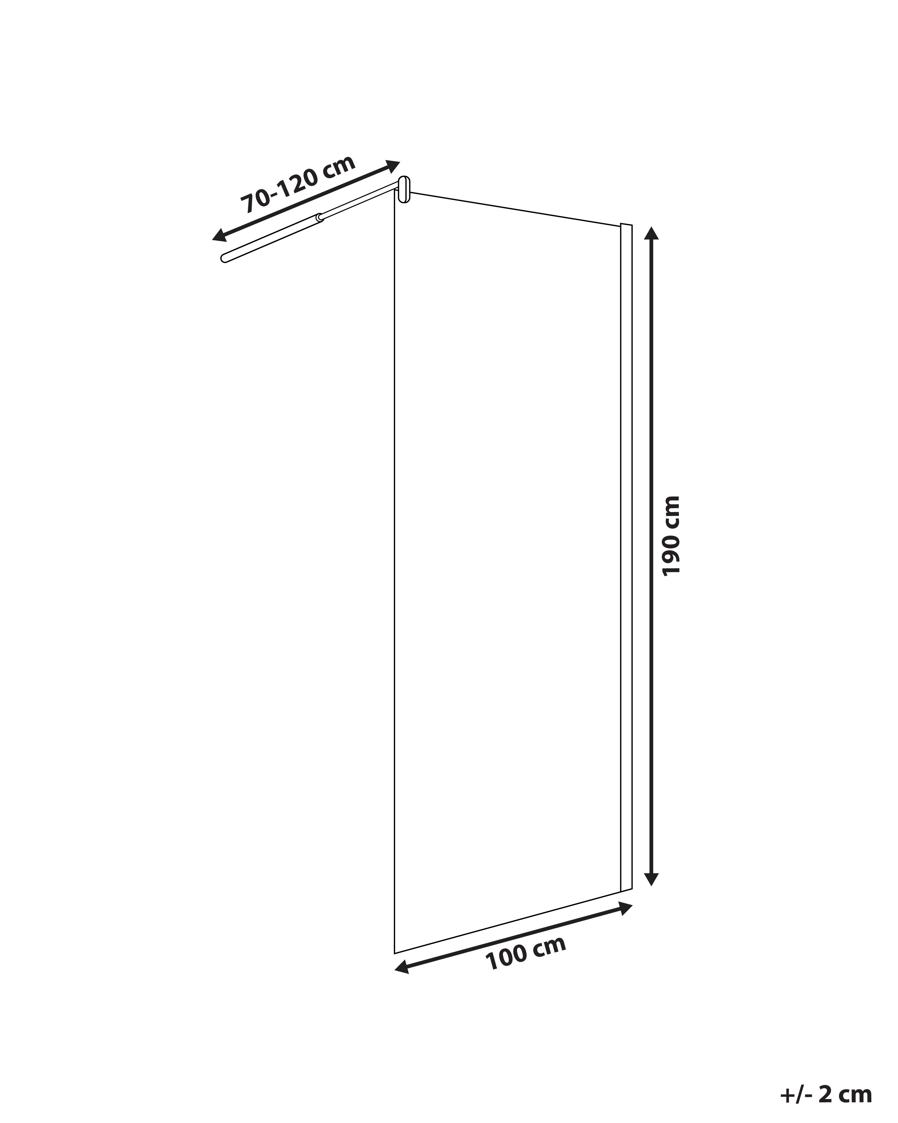 Shower Screen AHAUS 1000 x 1900 mm Gold | Beliani.co.uk