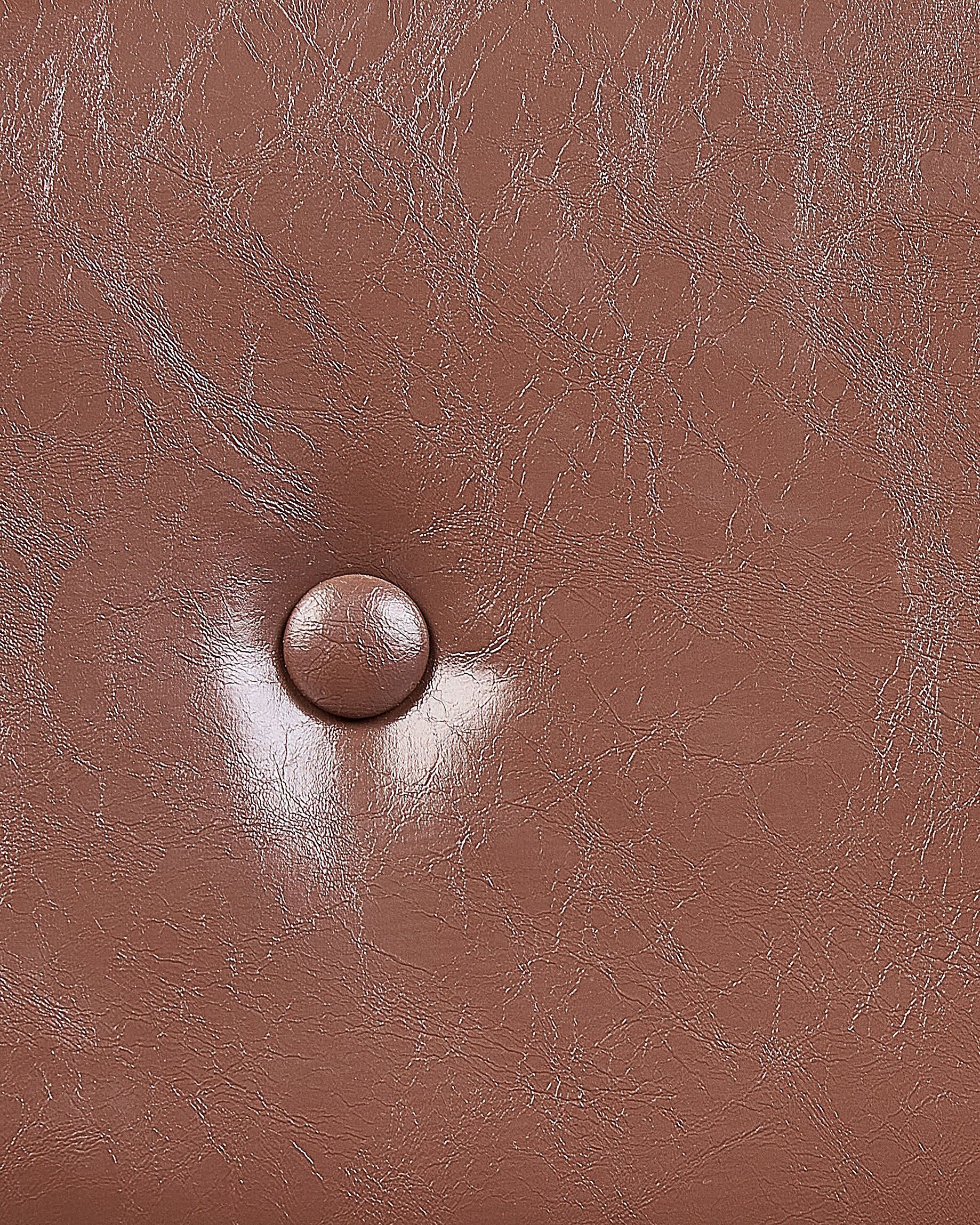 Desk Chair Swivel ALGERITA Faux Leather Brown | Beliani.co.uk