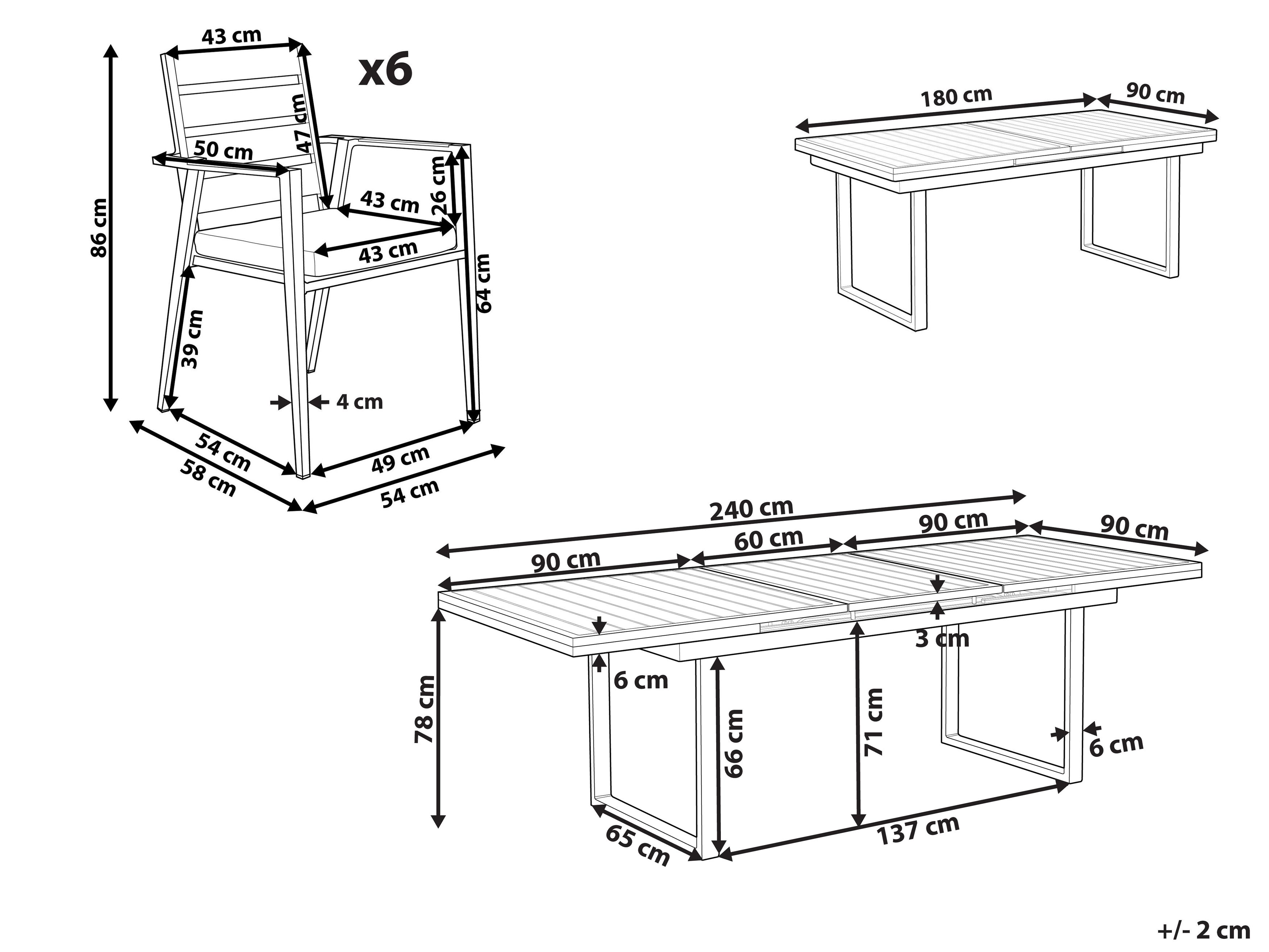 Garden Dining Set 6 Seater VALCANETTO/TAVIANO Metal White | Beliani.co.uk