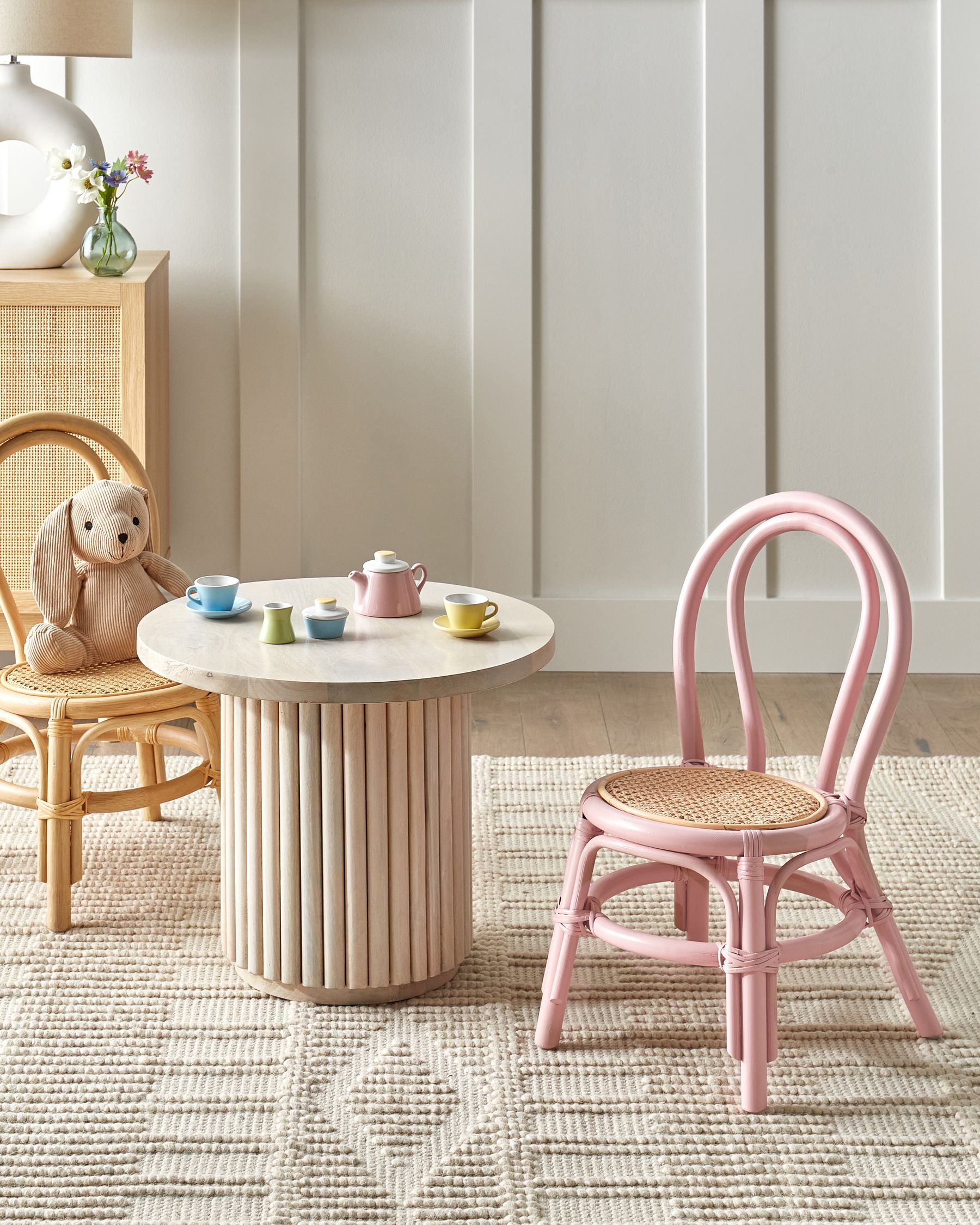 Rattan Kids Chair Pink KALIVIA | Beliani.co.uk
