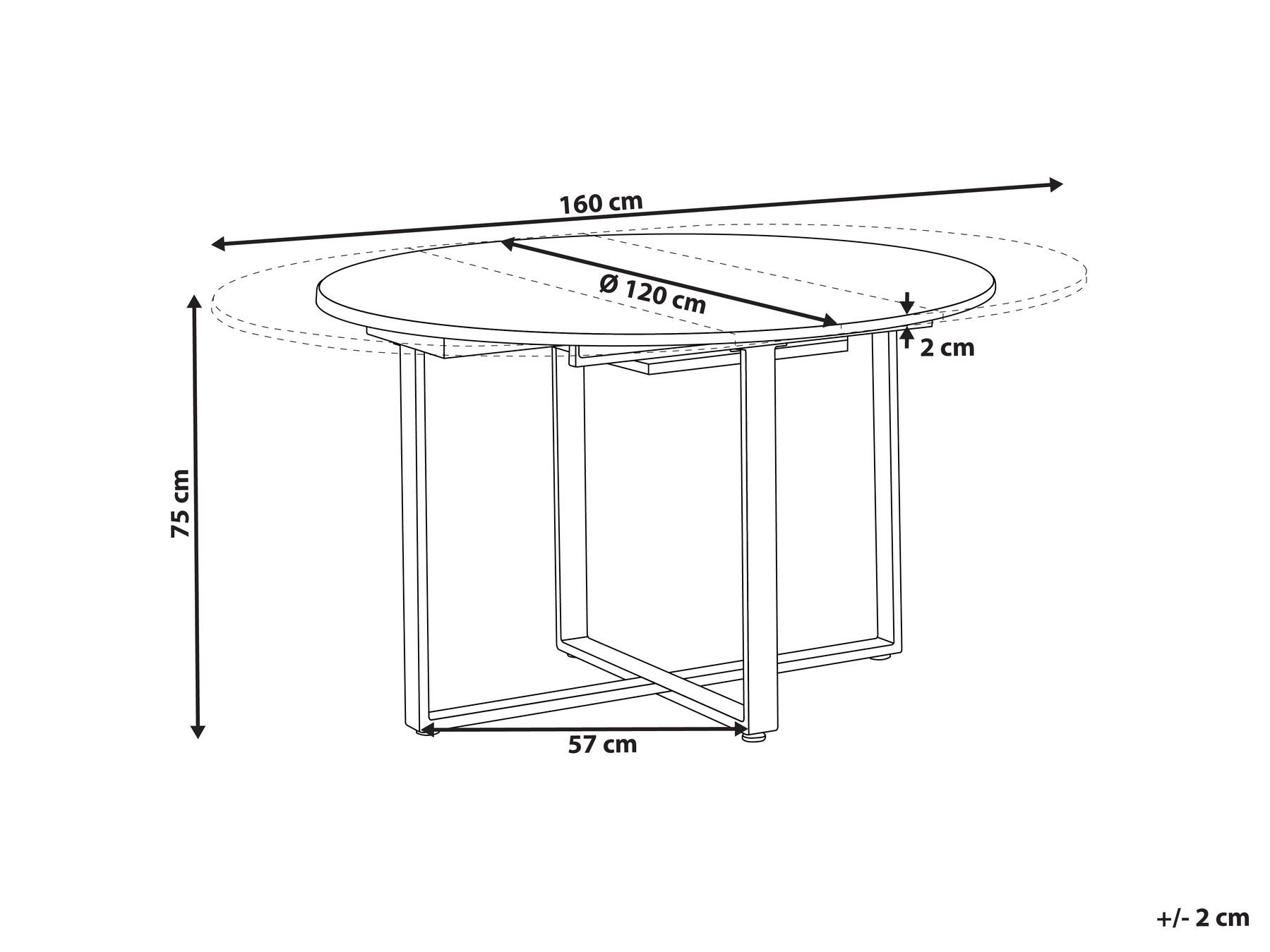 Table de repas ALEXANDRINA Marron 120/160 cm 120 cm | Beliani.fr