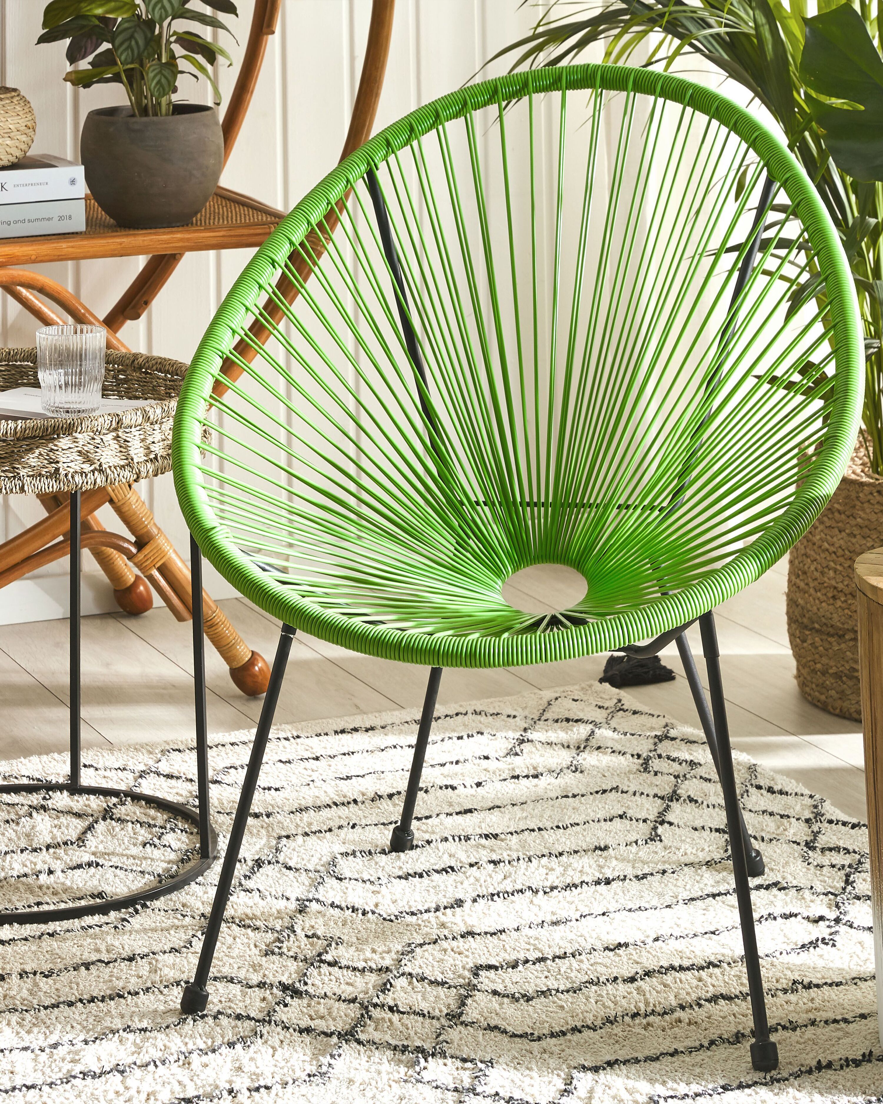 Garden Chair ACAPULCO II PE Rattan Green | Beliani.co.uk