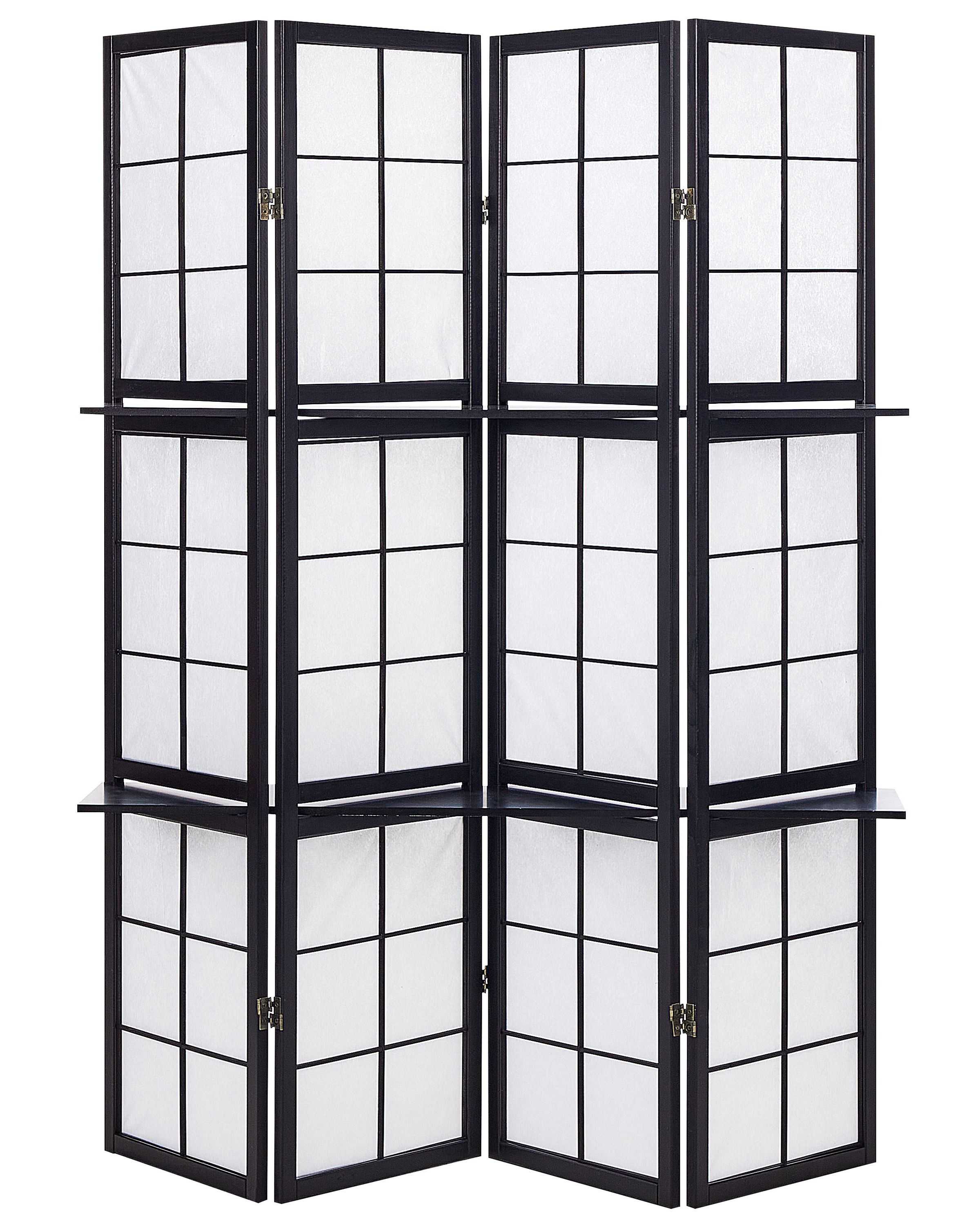 4 Panel Room Divider GOMAGOI Black 120 cm 170 cm | Beliani.co.uk