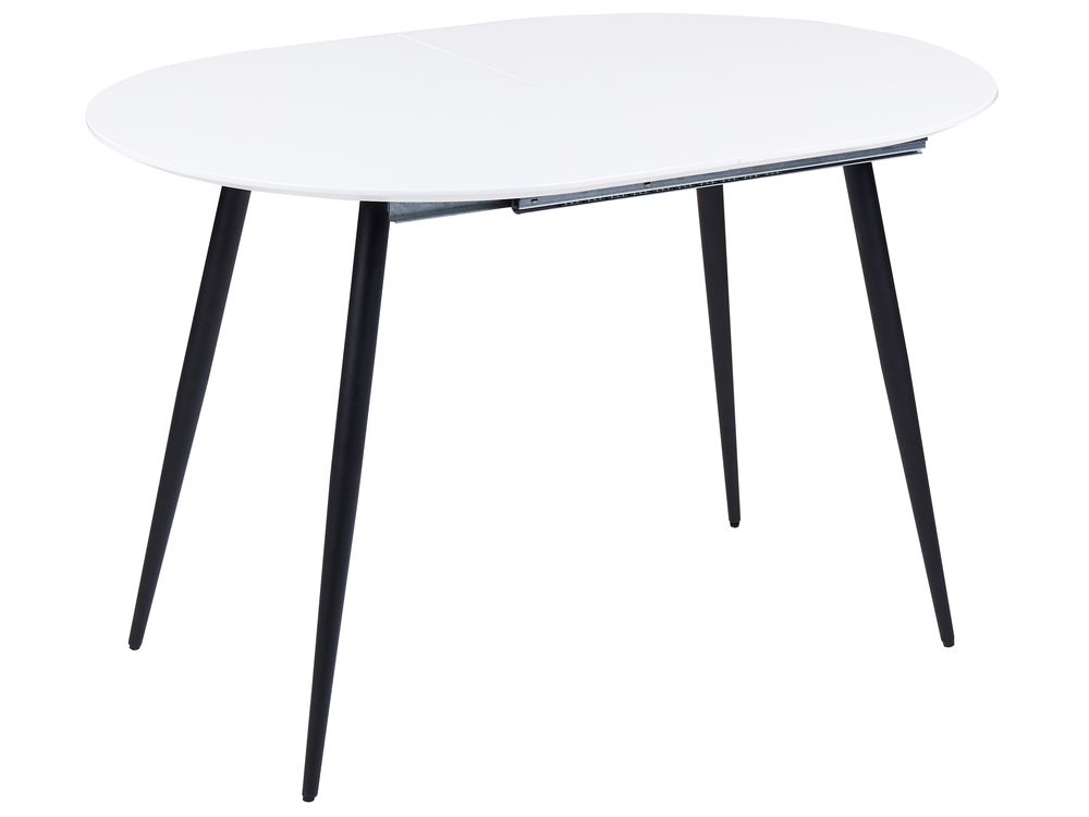 Extending Dining Table 120 160 x 80 cm White STAVERTON Beliani