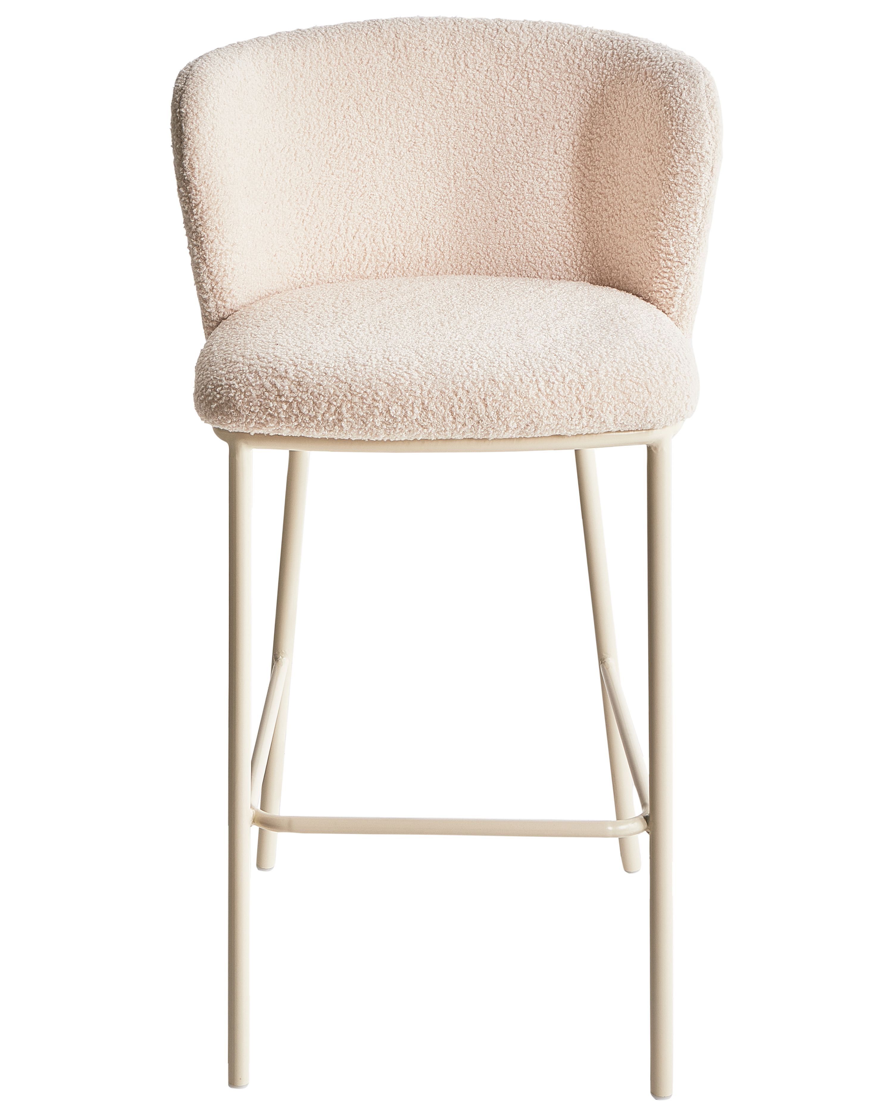 Sett med 2 barstoler MINA II Bouclé Lys beige | Beliani.no