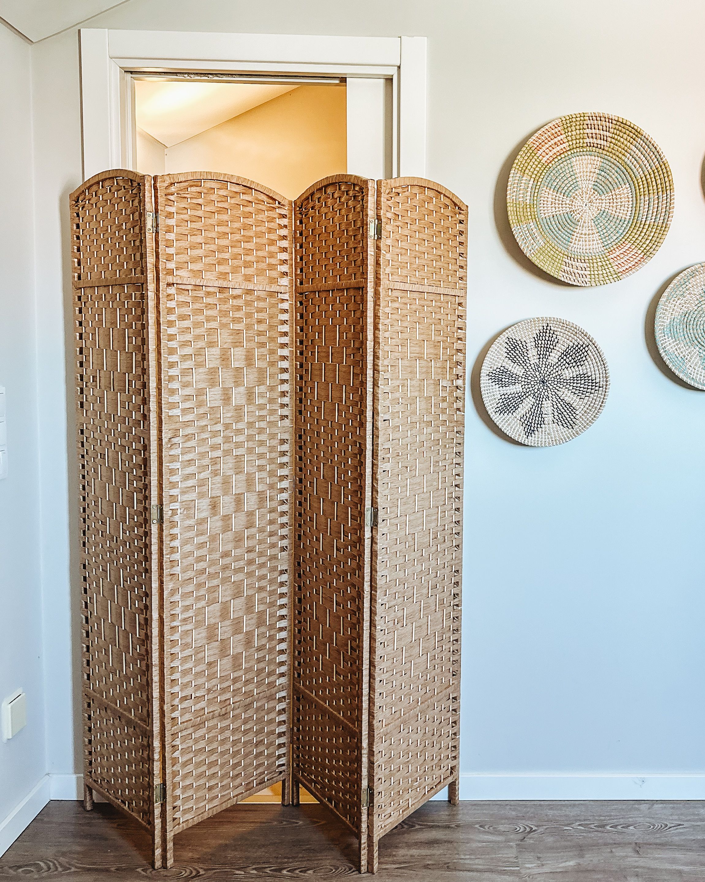 4-dielny paraván LAPPAGO Prírodná 163 cm 170 cm | Beliani.sk