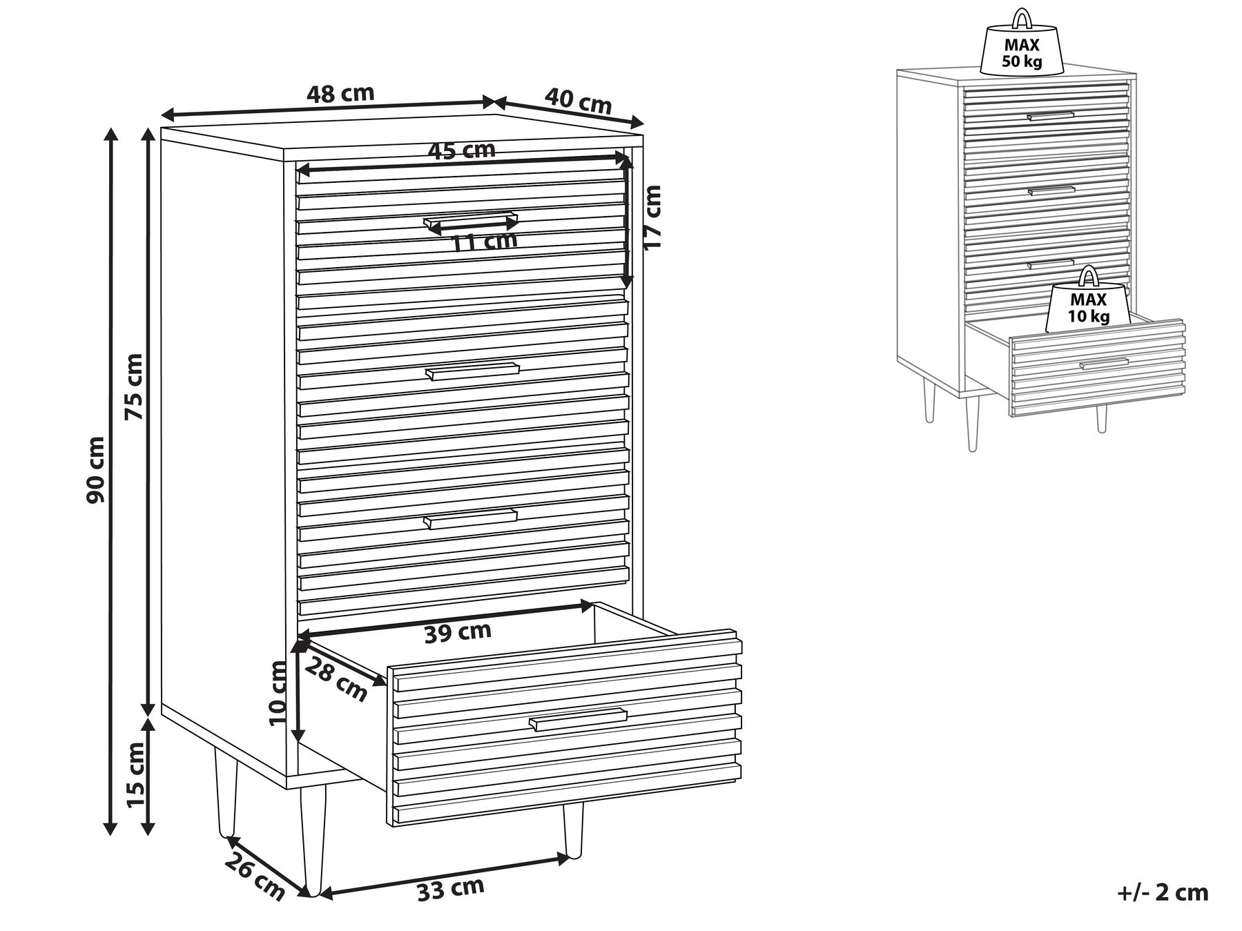 Komoda 4 szuflady KEITH Jasnobrązowy | Beliani.pl