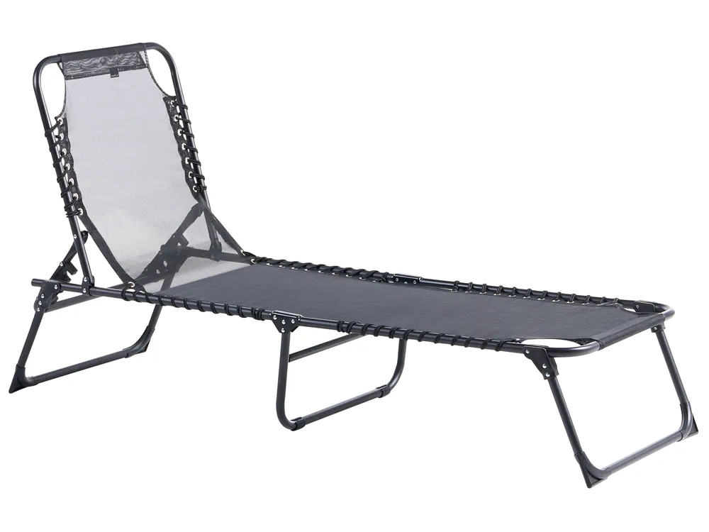 Sun Lounger AMBATO Reclining Metal Black | Beliani.fr