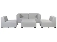 Garden Sofa with Ottoman 4 Seater AREZZO Modular Light Grey | Beliani.co.uk