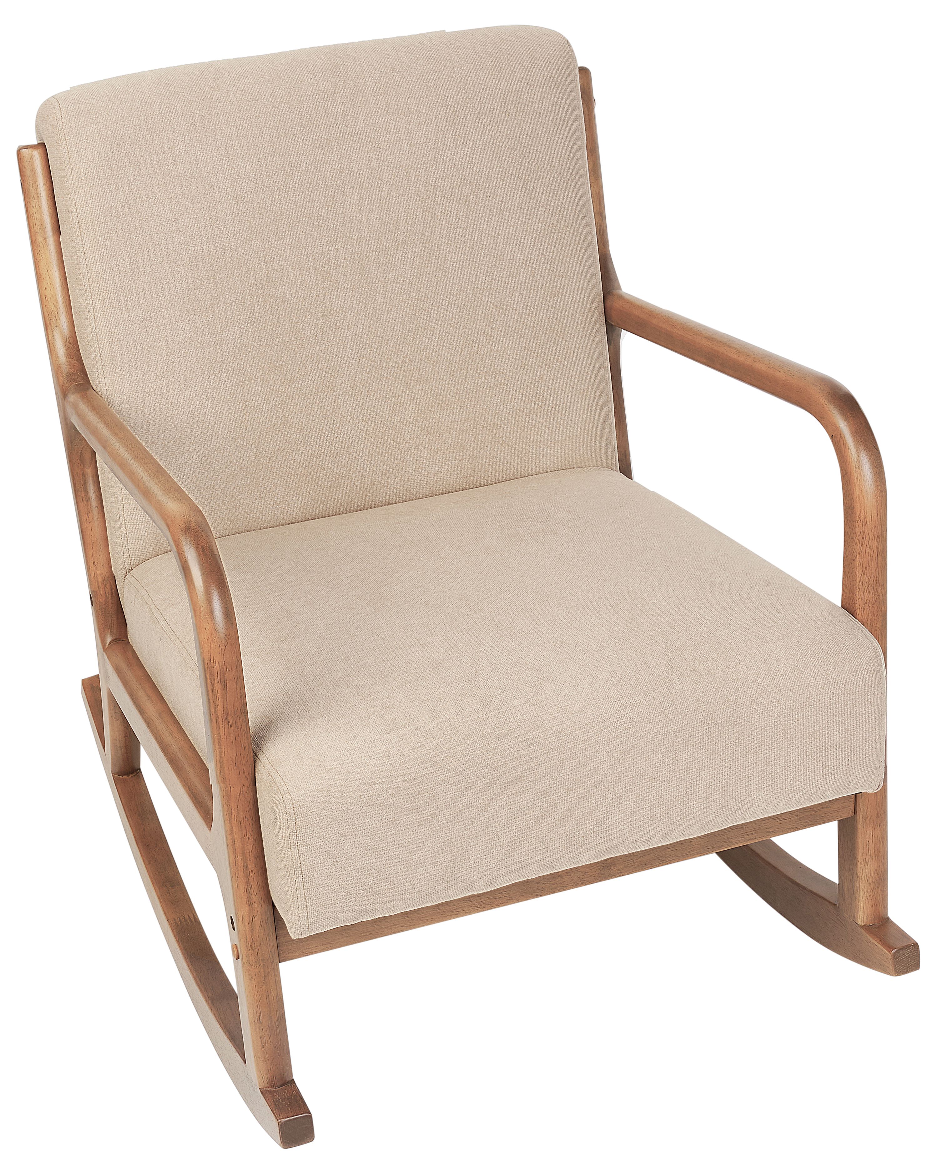 Rocking Chair Fabric Beige SKOVDE | Beliani.co.uk