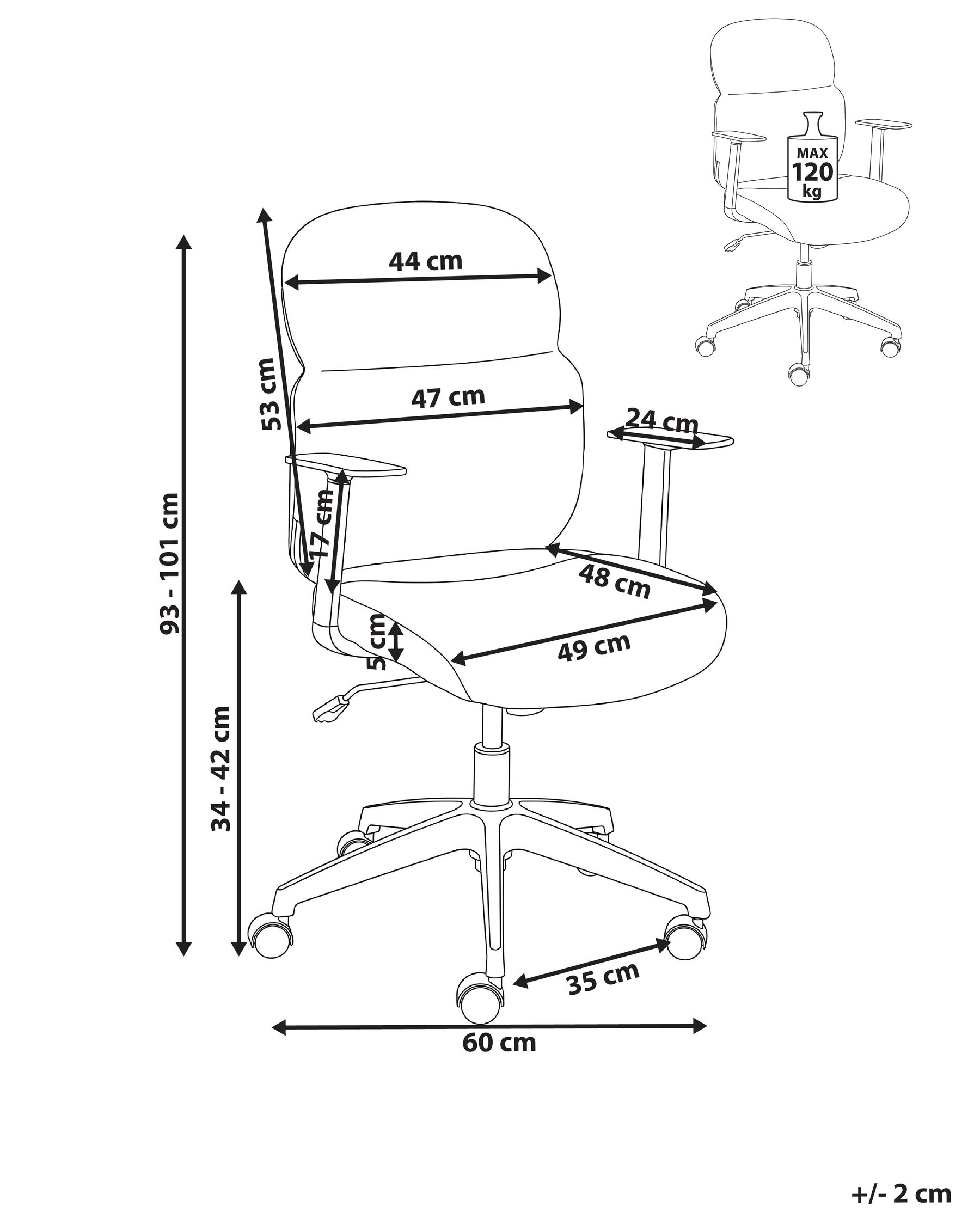 Office Chair LEXOR Fabric Light Grey | Beliani.co.uk