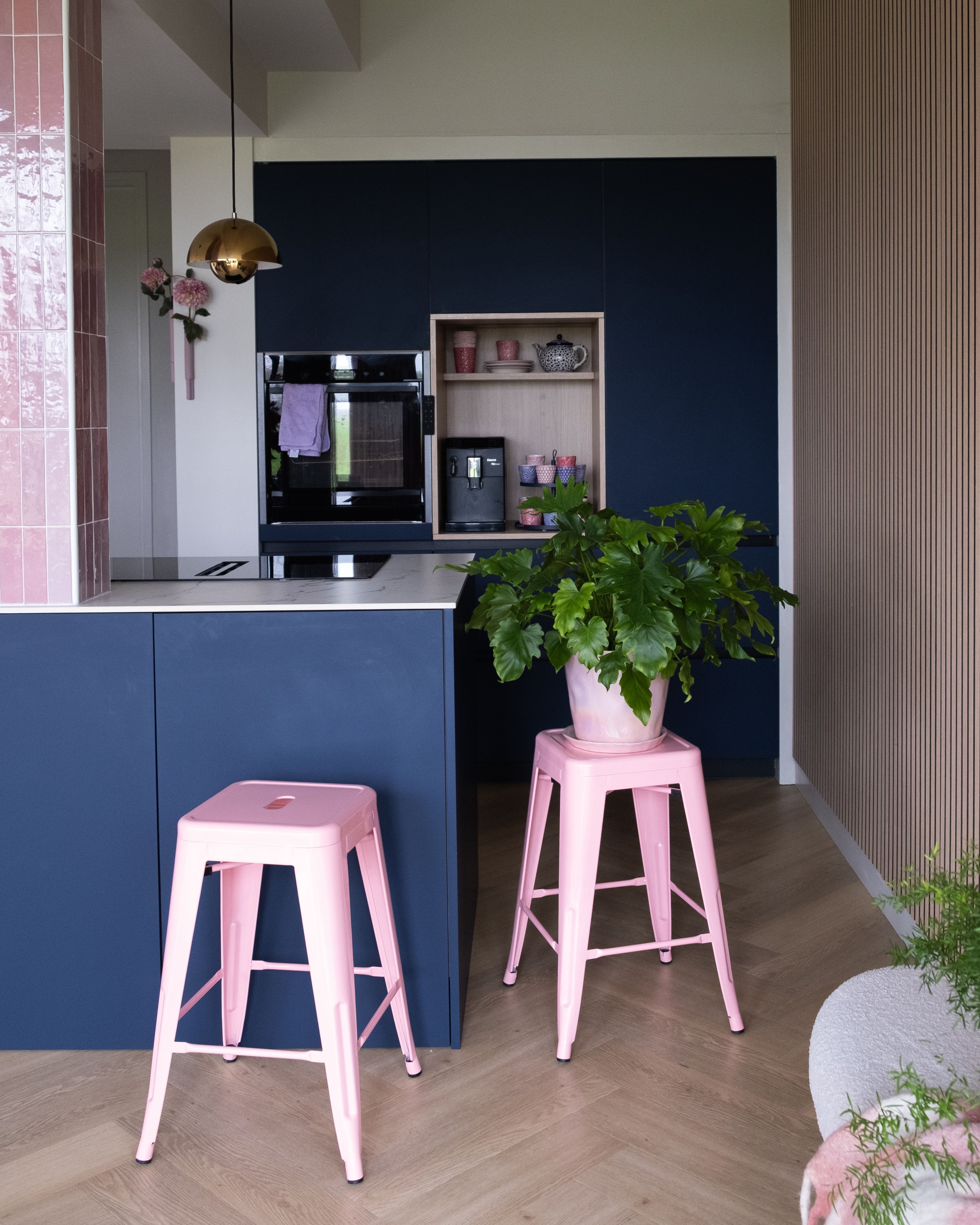 Set of 2 Bar Stools CABRILLO Metal Pink | Beliani.co.uk