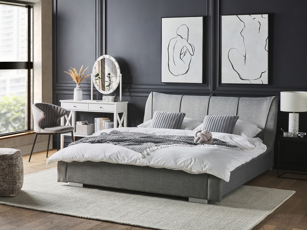 Grey king size bed store