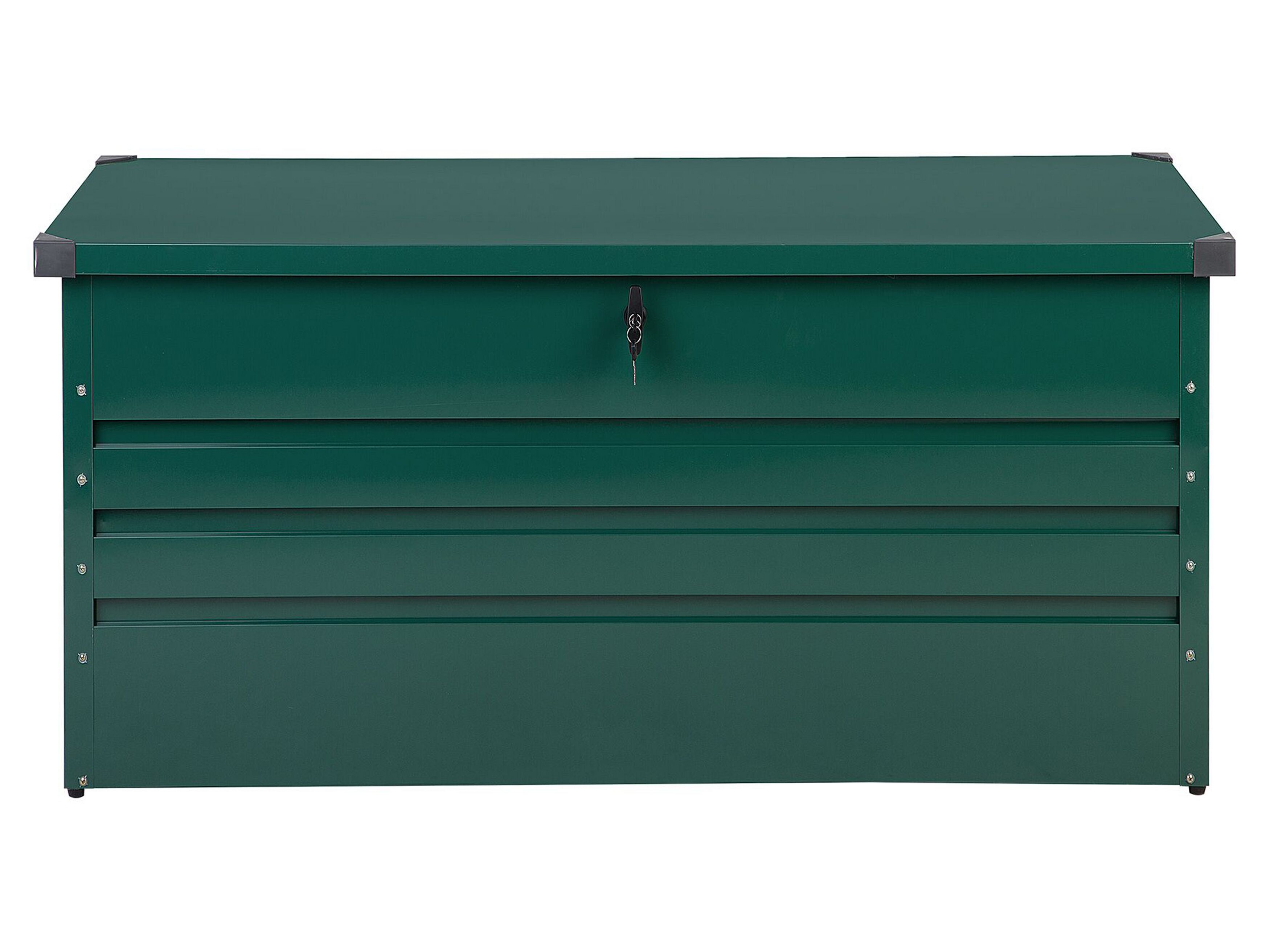 Storage Box CEBROSA Metal 132 cm 62 cm Dark Green | Beliani.co.uk