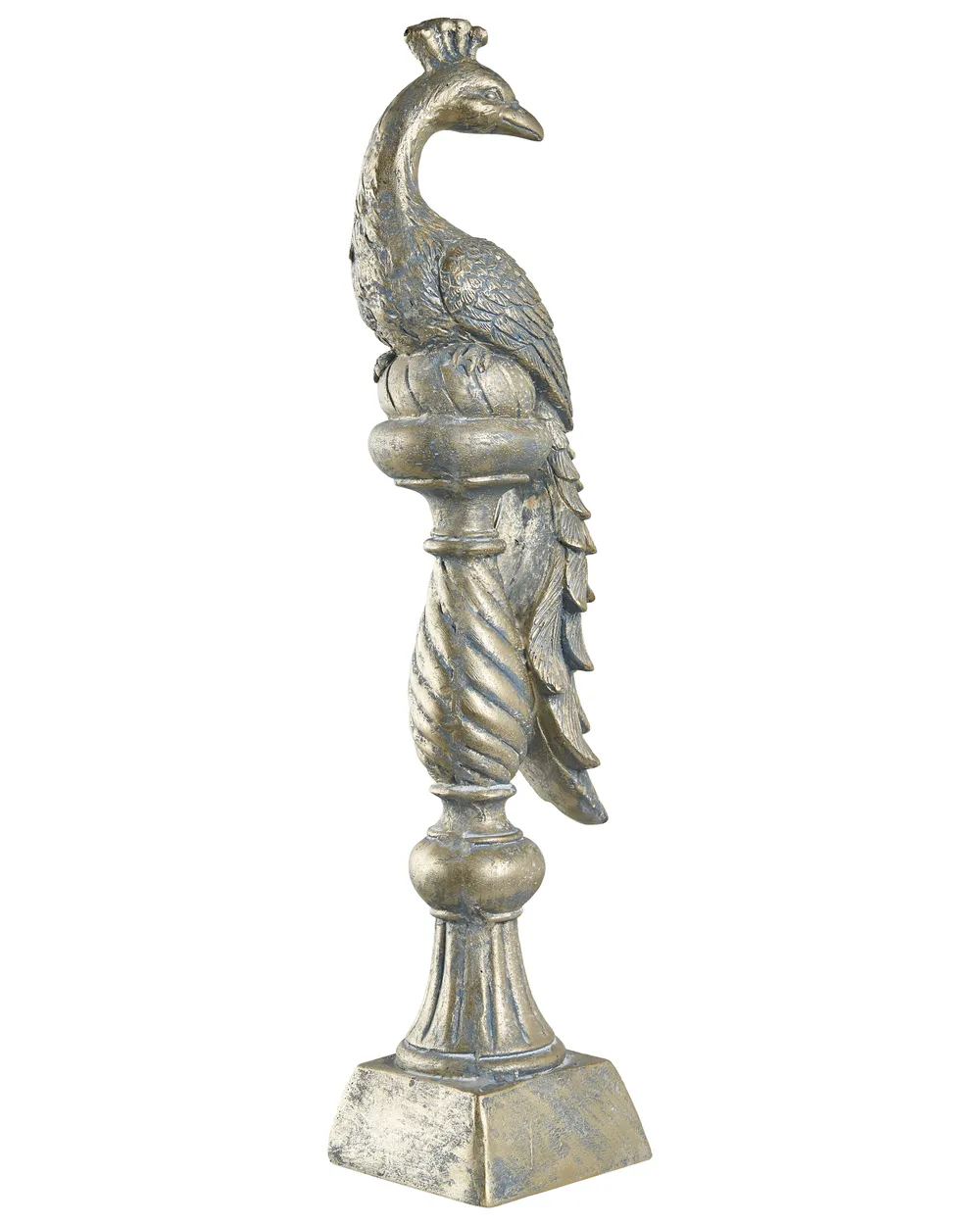 Estatua del jardín HAARBY Pavo real Dorado | Beliani.es