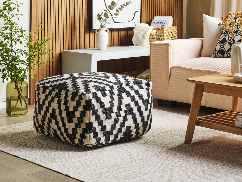 Pouffe black and white store