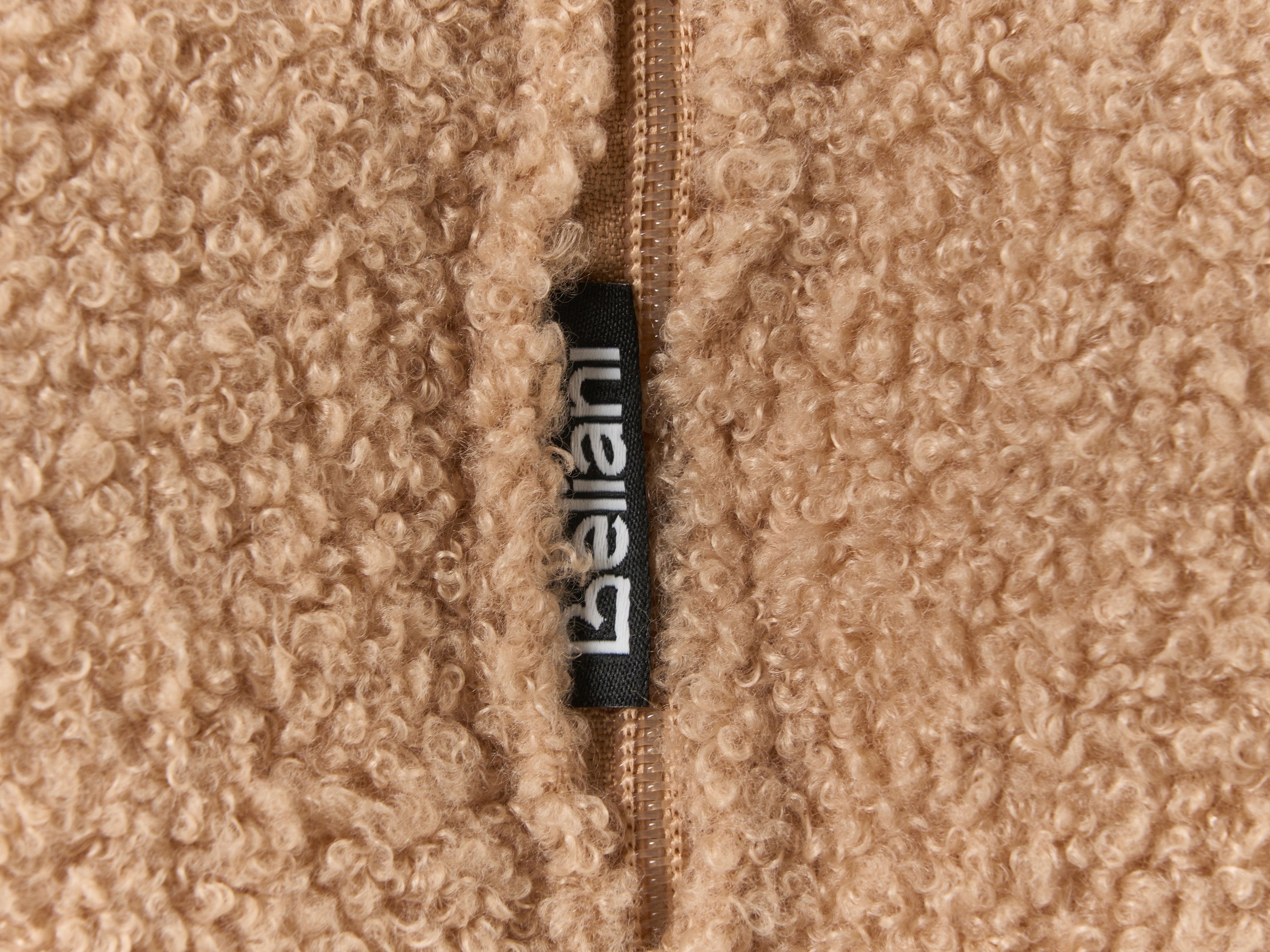 Boucle Pouffe Light Brown BEAUFORT | Beliani.co.uk