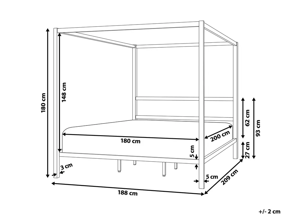 four poster bed dimensions