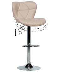 Barhocker Kunstleder beige höhenverstellbar 2er Set VALETTA | Beliani.at