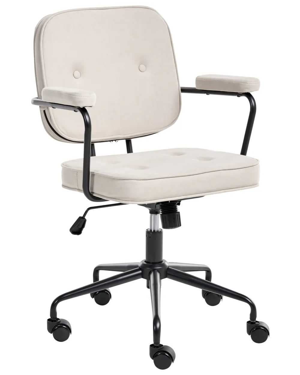 Cadeira home office PAWNEE Veludo Creme claro | Beliani.pt