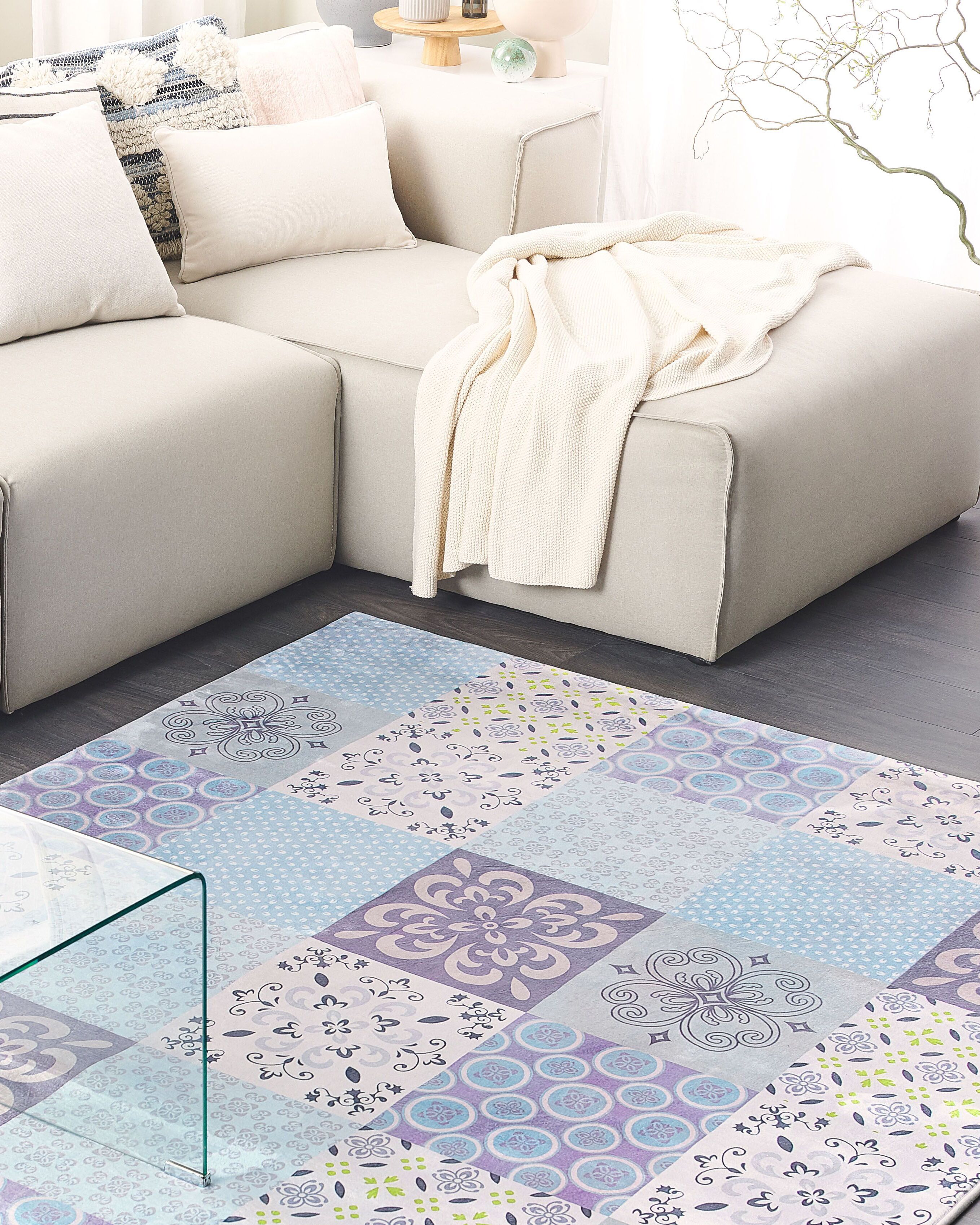 Area Rug Mosaic Pattern 160 x 230 cm Multicolour INKAYA | Beliani.co.uk