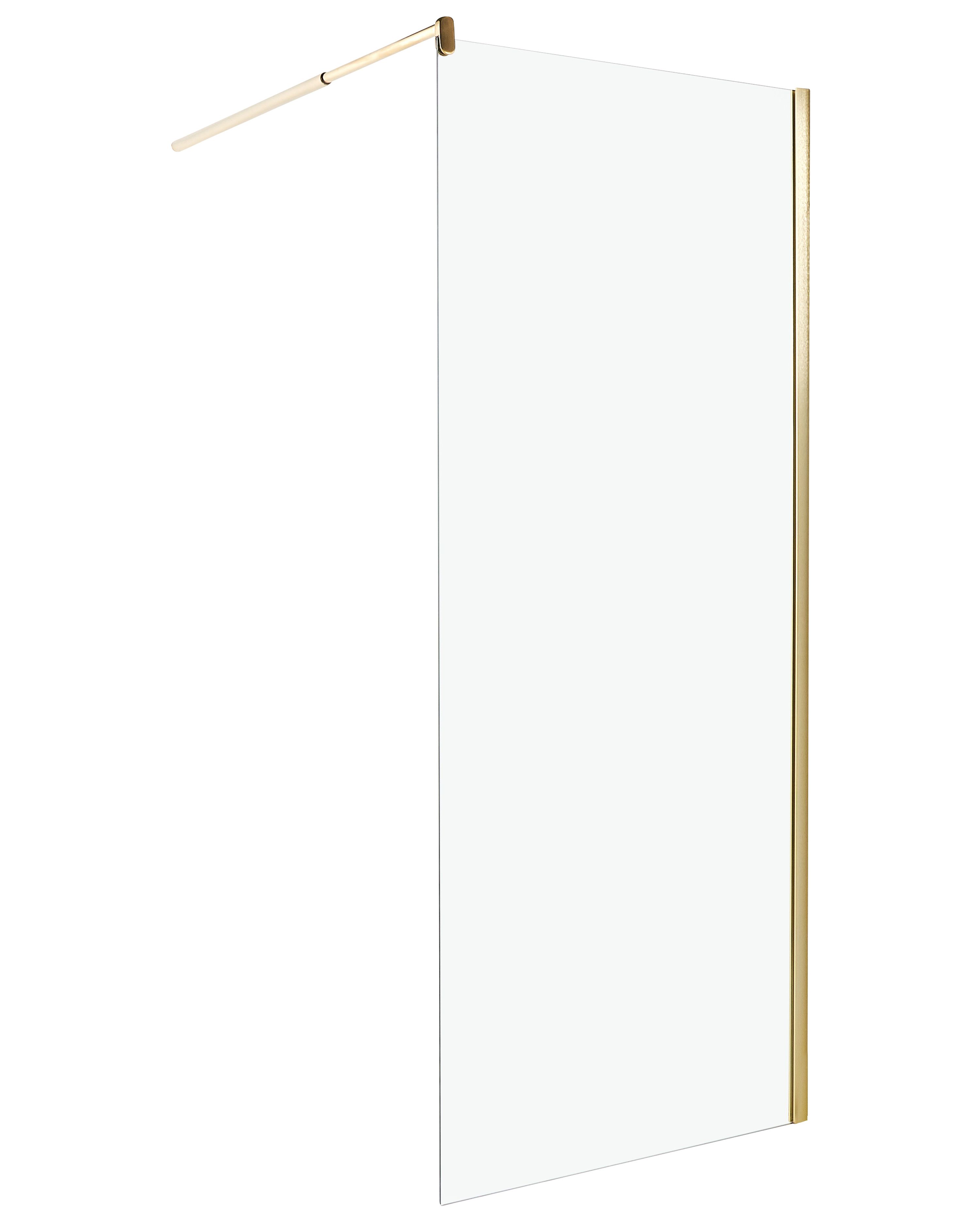 Shower Screen AHAUS 800 x 1900 mm Gold | Beliani.co.uk