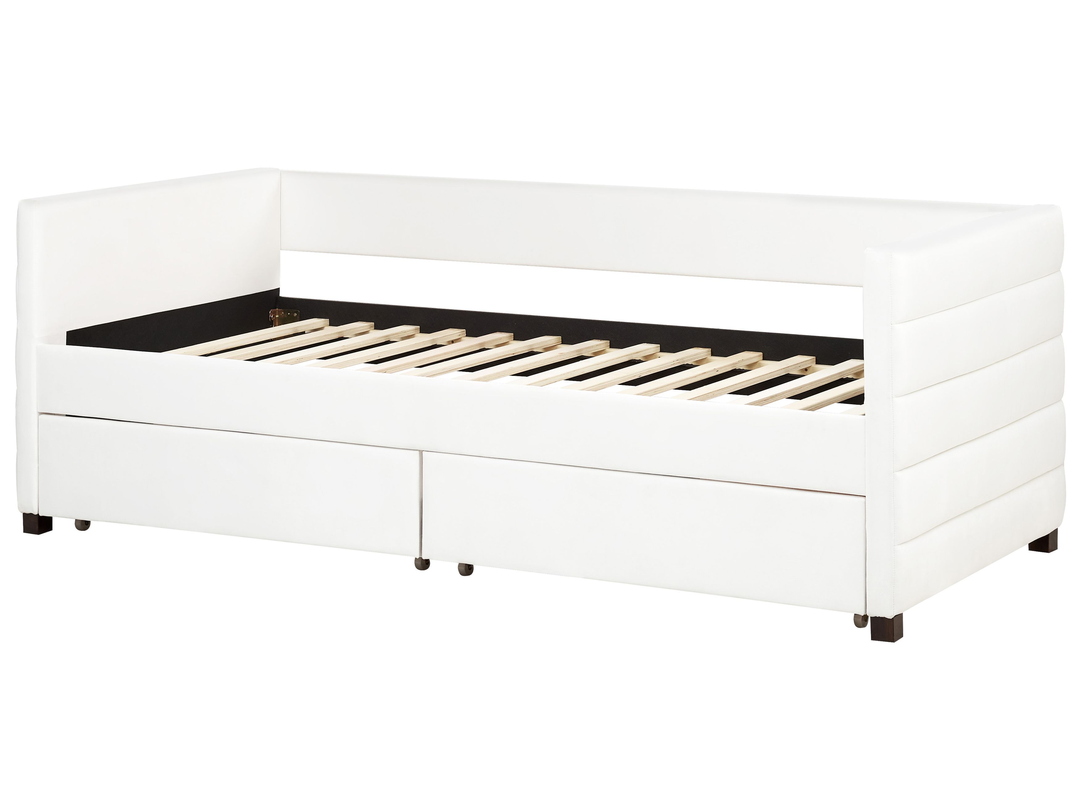 Daybed with Storage Velvet MARRAY 90 x 200 cm (EU Single) Off-White ...