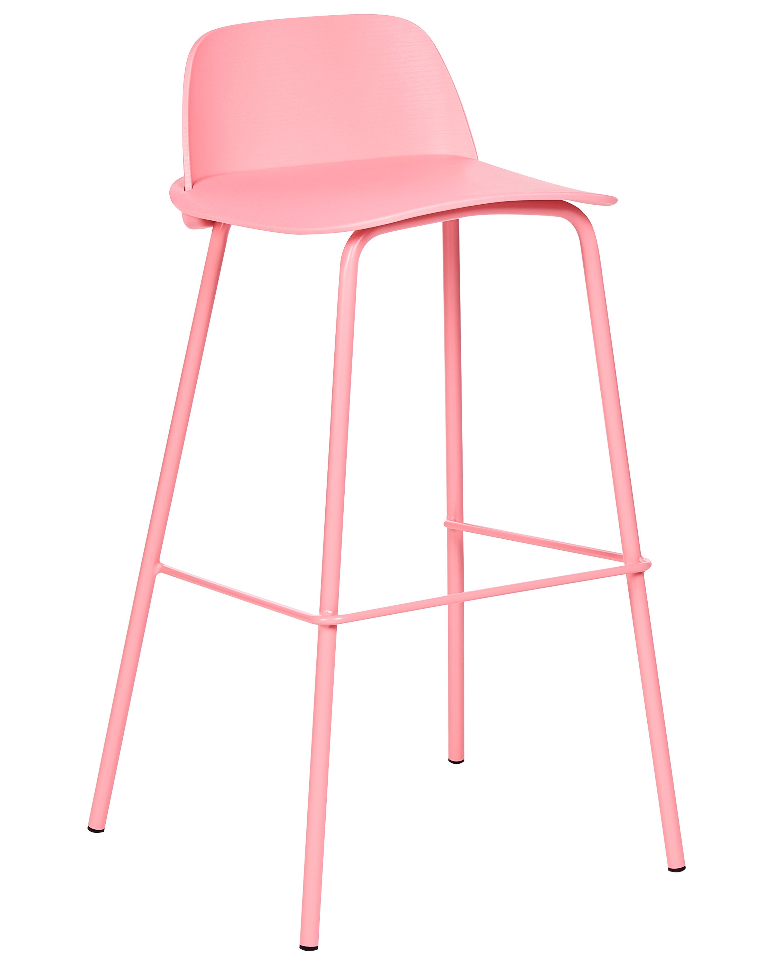 Set of 4 Bar Chairs MORA Pastel Pink | Beliani.co.uk