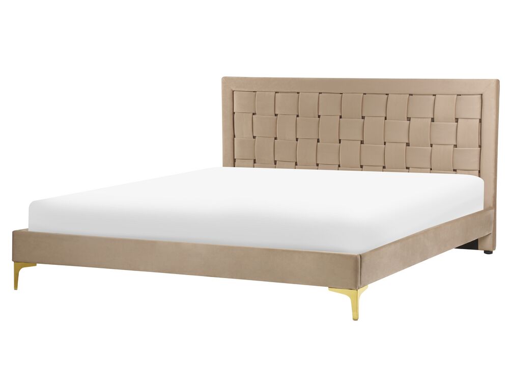 Taupe velvet bed frame store