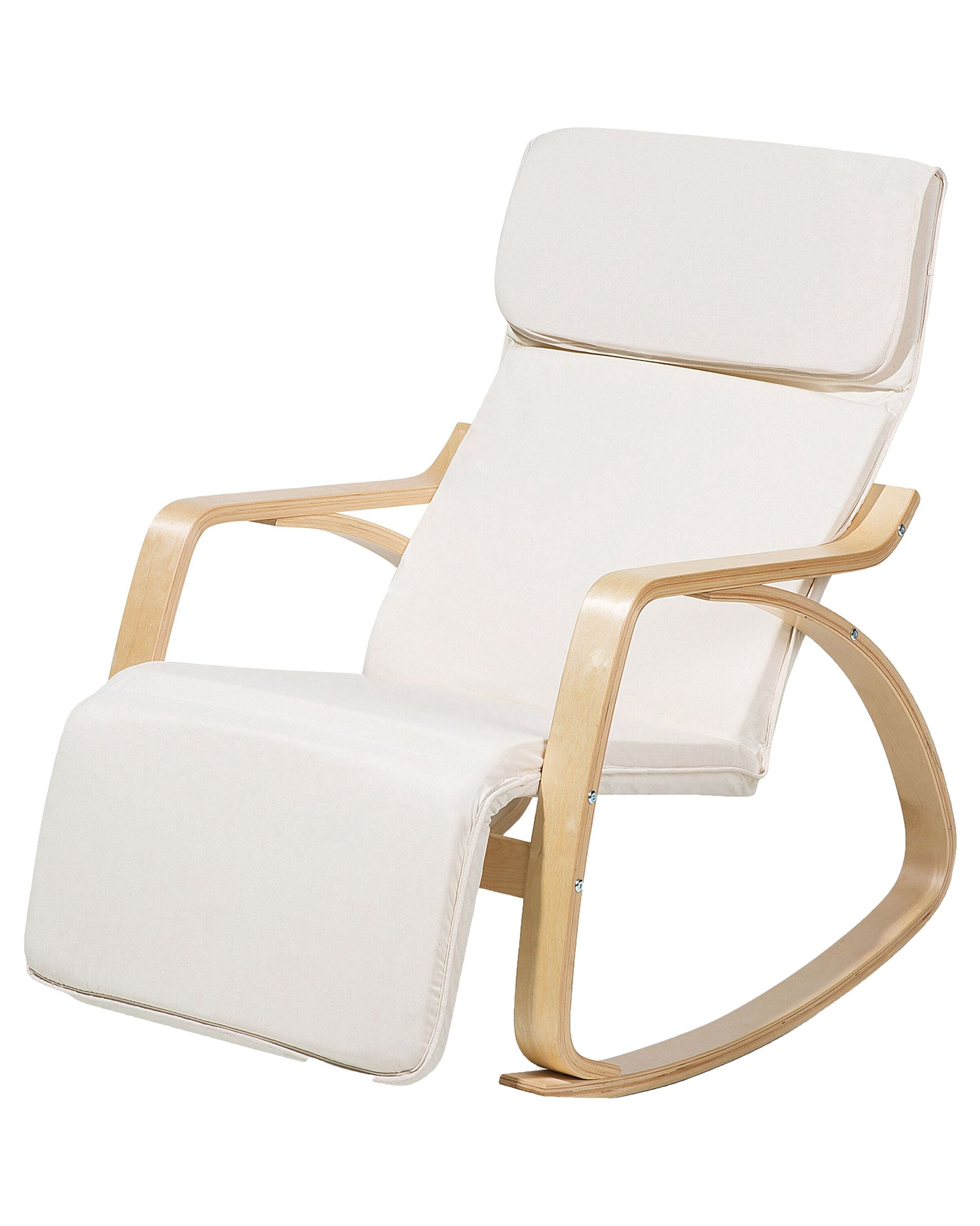 Rocking Chair WESTON Fabric Light Beige | Beliani.co.uk