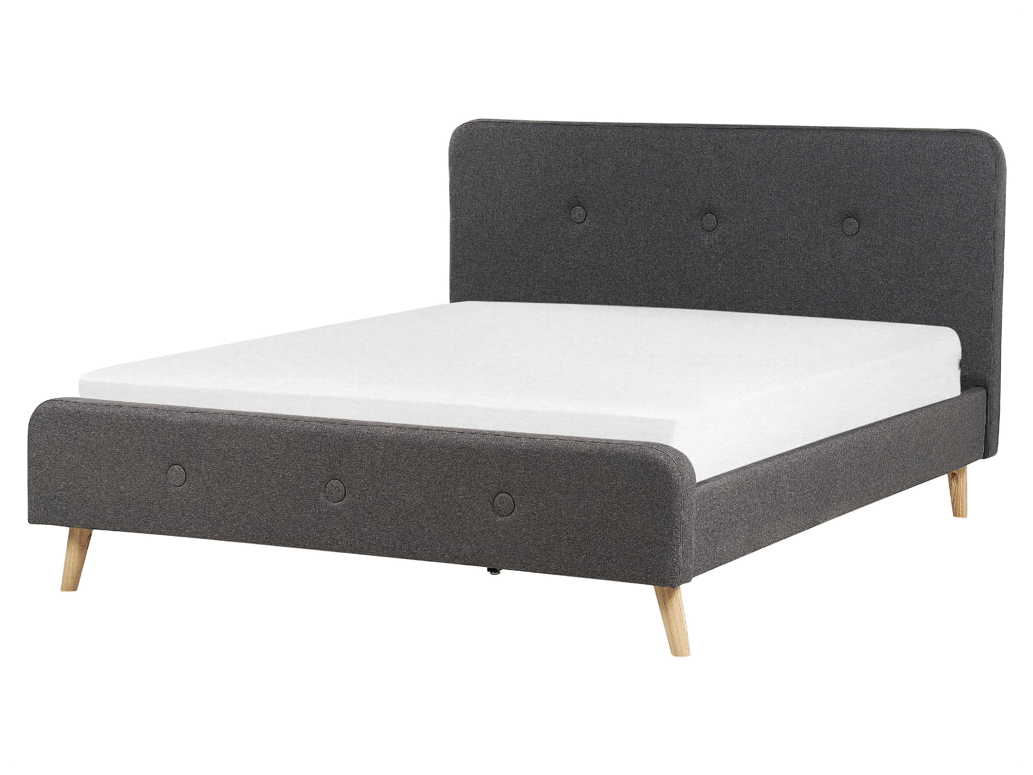 Bett mit Lattenrost Stoff RENNES II 160 x 200 cm Dunkelgrau | Beliani.ch