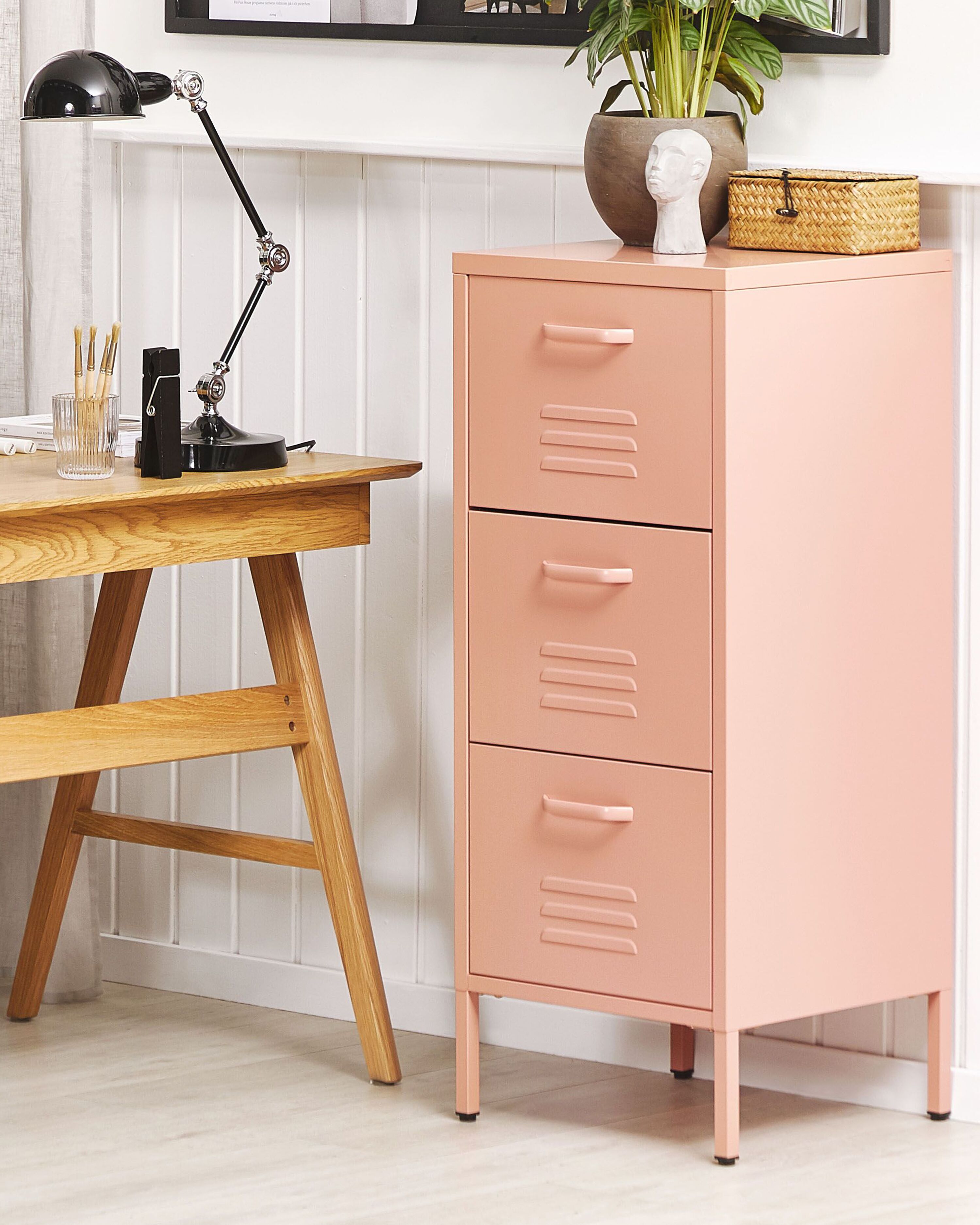 Storage Unit WOSTOK Metal Peach Pink | Beliani.co.uk