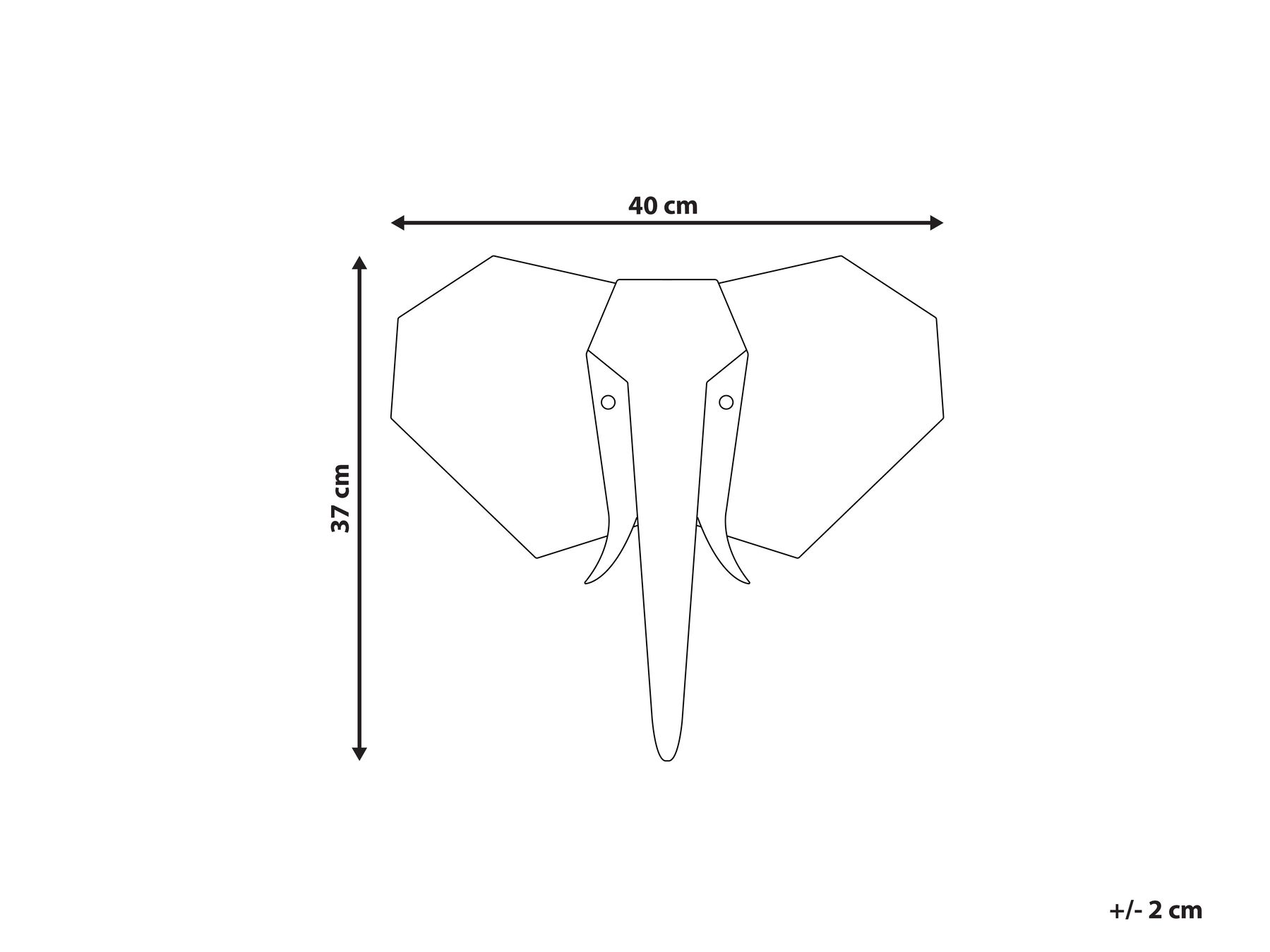 Wall Decor Elephant GAROUA Mango Wood 37 cm Brown | Beliani.co.uk