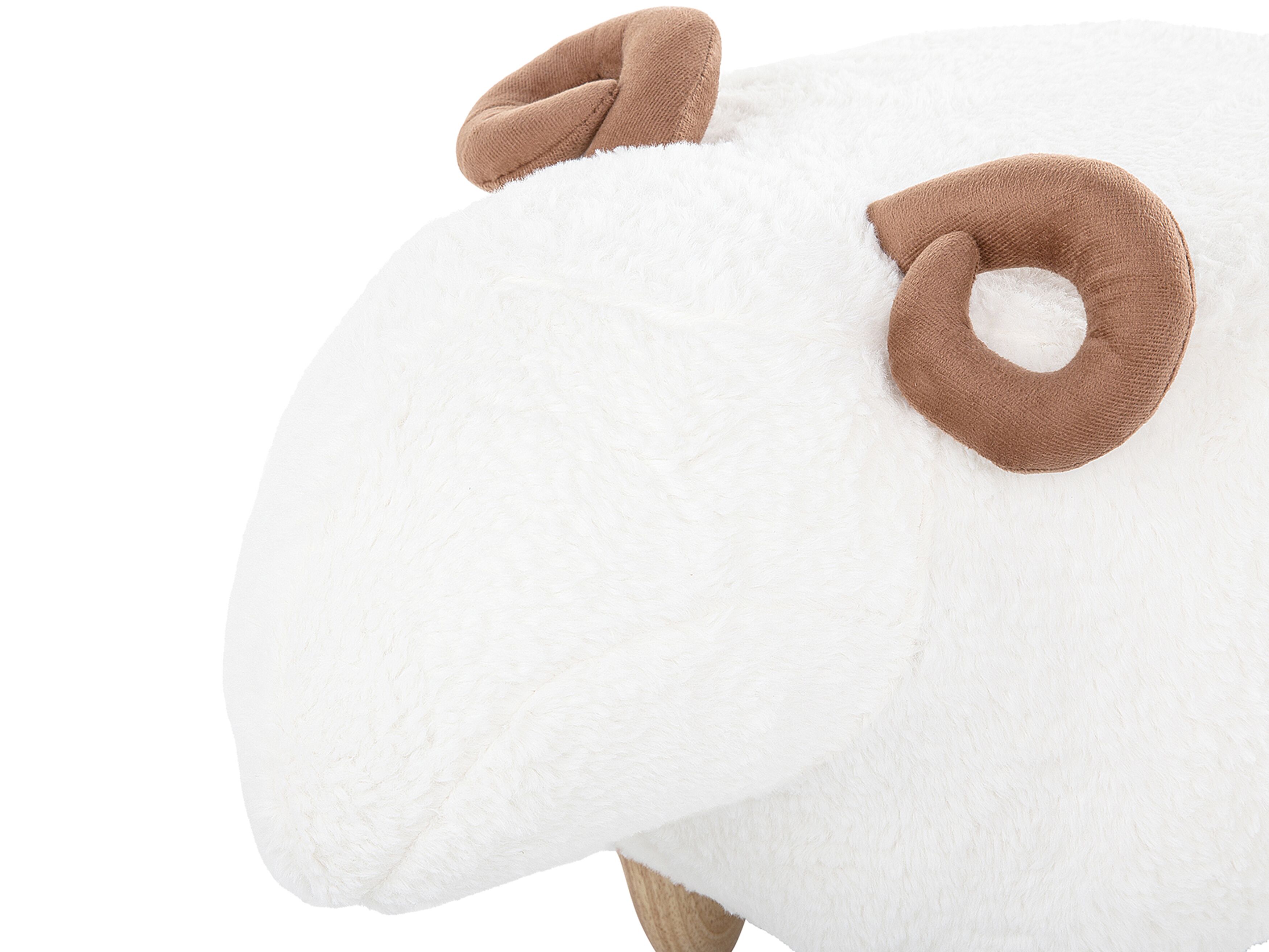 Animal Stool LAMB Fabric White | Beliani.co.uk