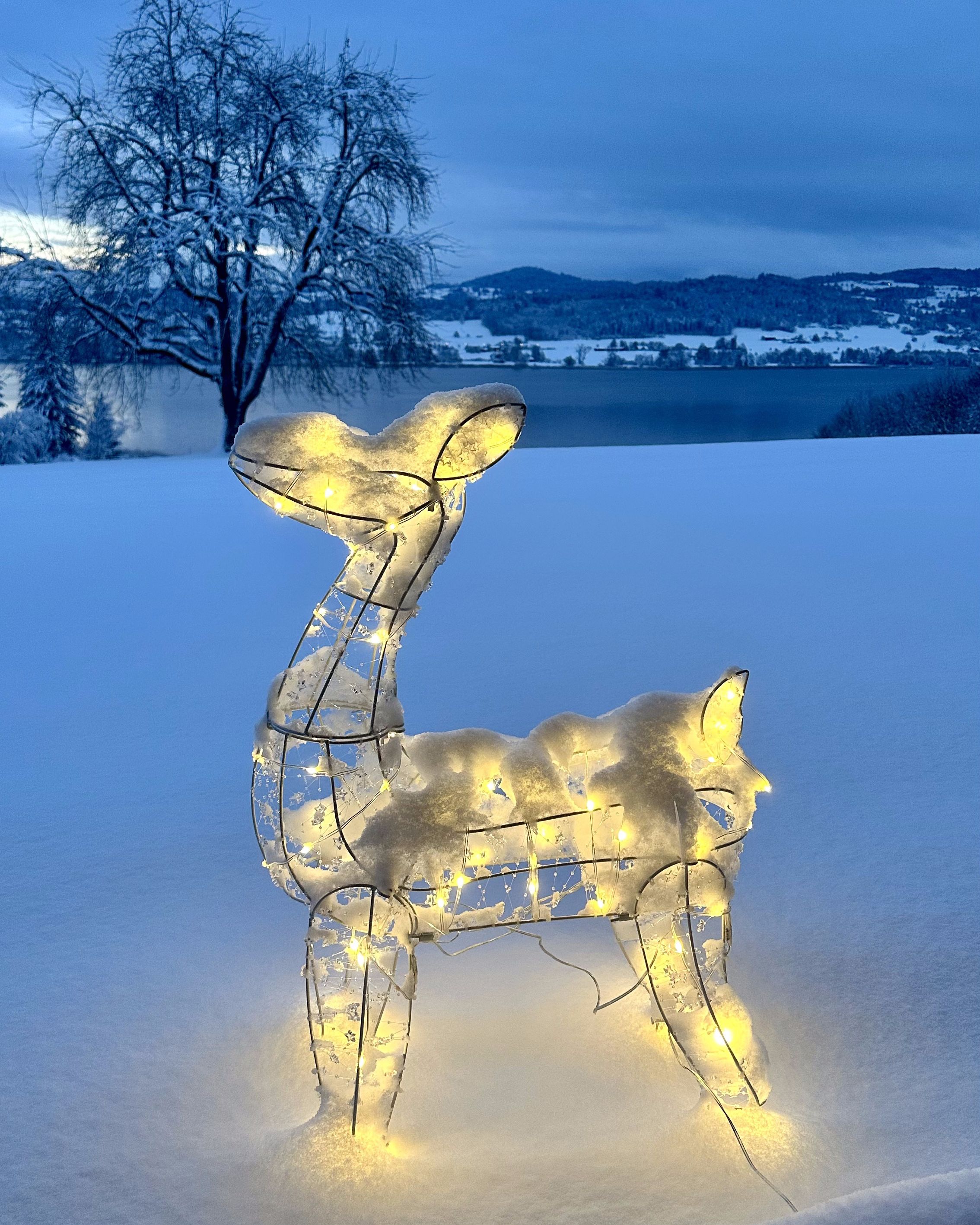 Outdoor Weihnachtsbeleuchtung LED silber Reh 92 cm HAFNIR | Beliani.ch