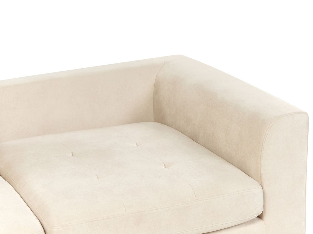 Velvet Right Hand Corner Sofa Cream FLAM Beliani