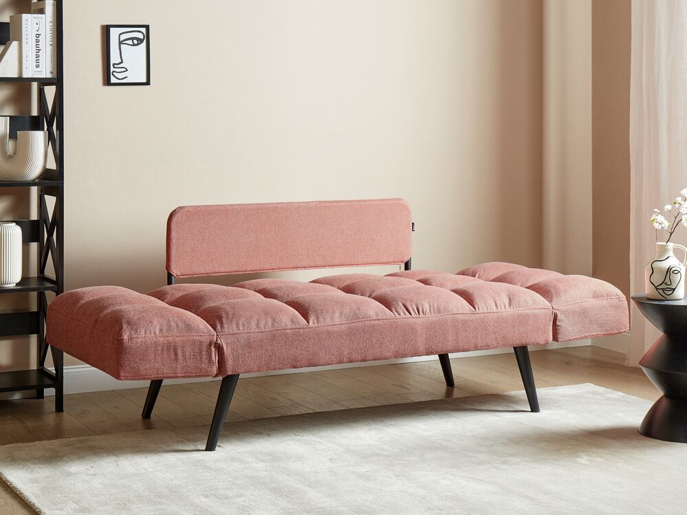 Fabric Sofa Bed Pink BREKKE Beliani