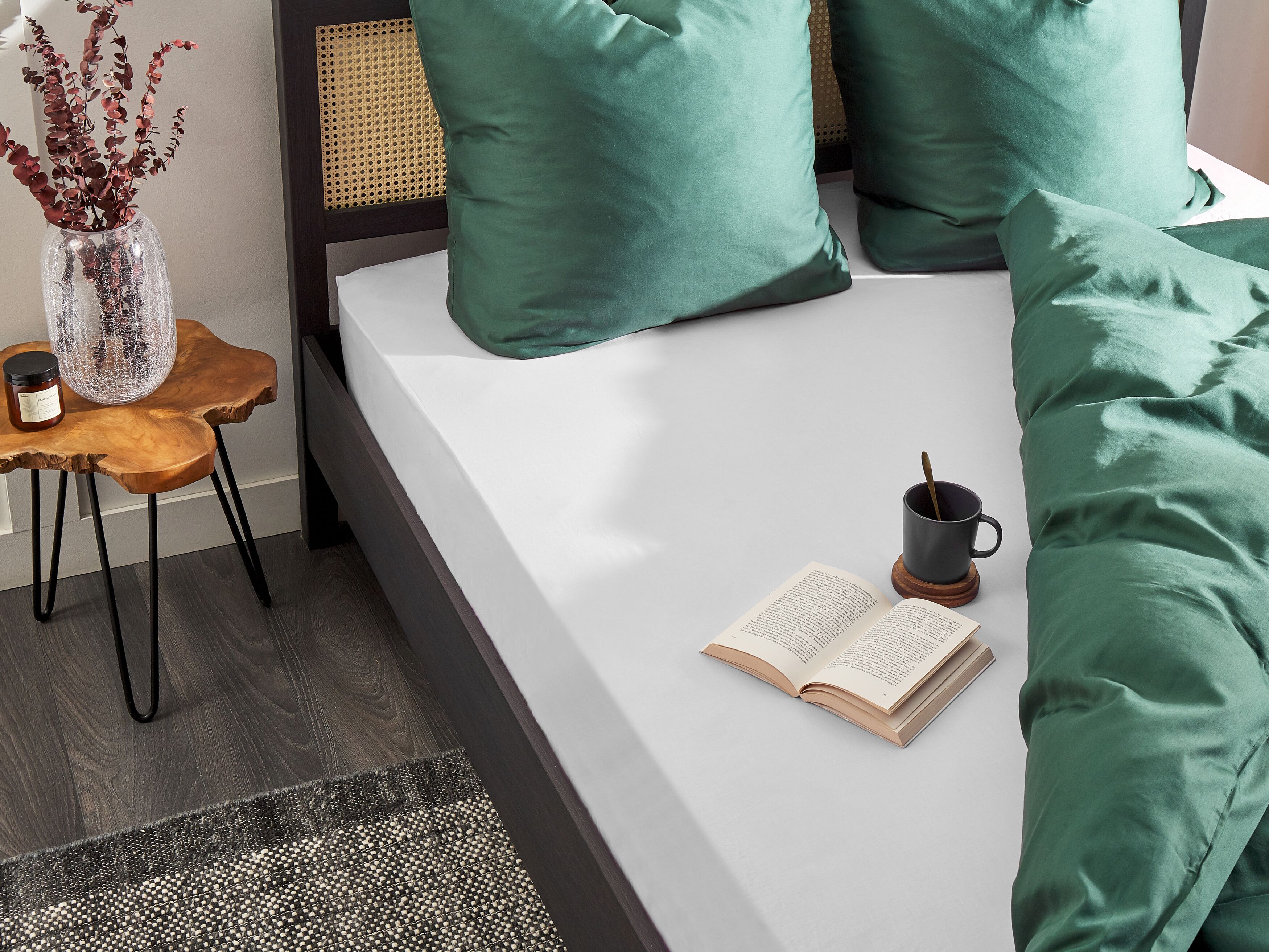 Dra-på-lakan JANBU Bomull 90 x 200 cm Vit | Beliani.se