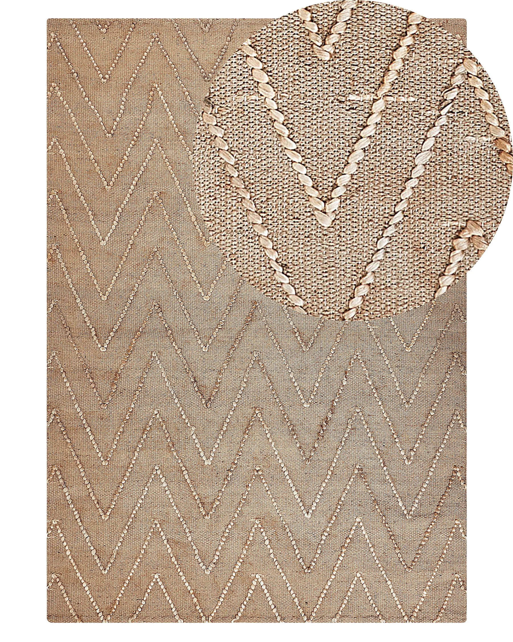 Teppich DADAY Beige 160 x 230 cm Jute | Beliani.de