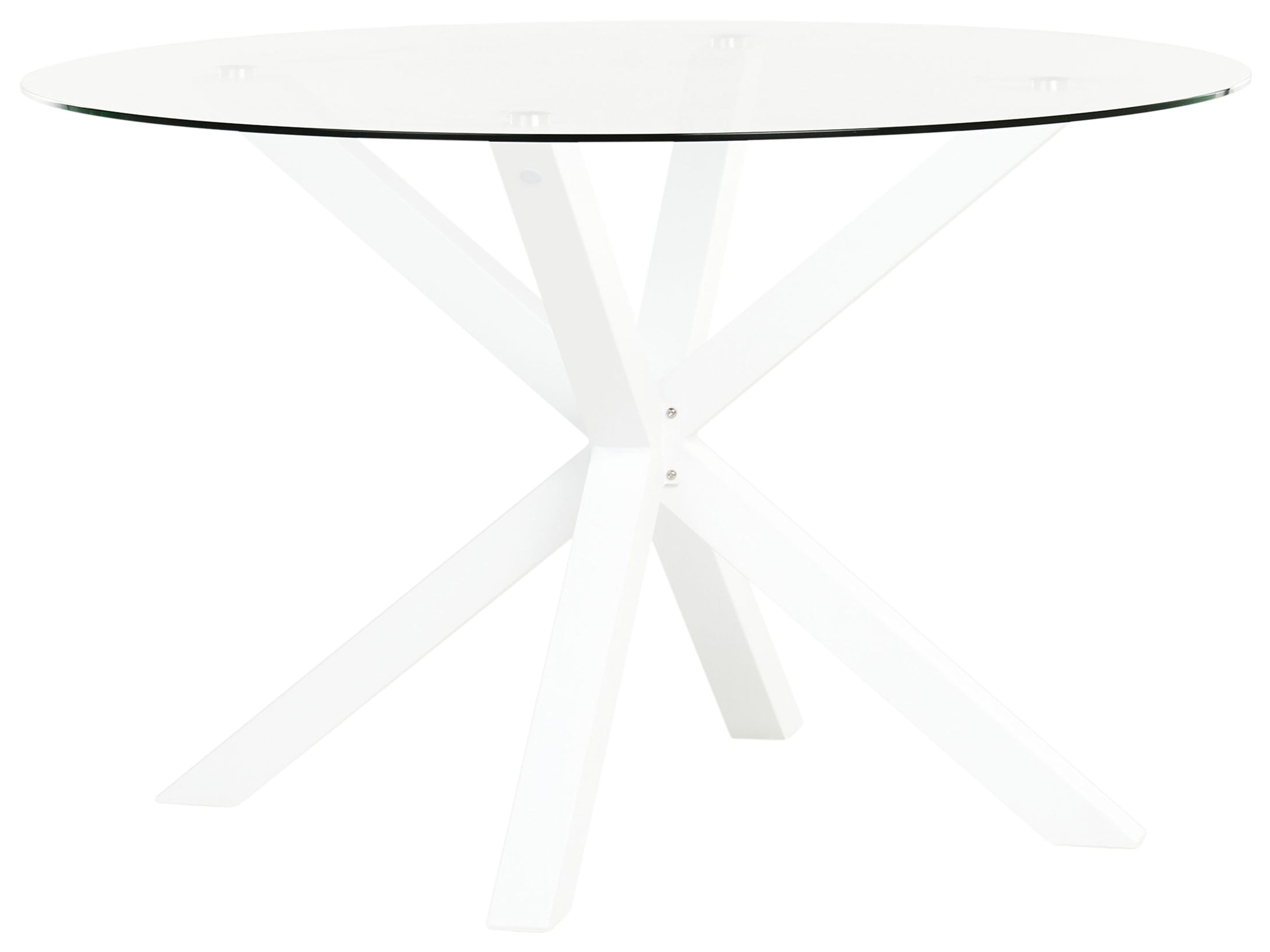 Round Garden Dining Table ⌀ 120 cm with Glass Top White MALETTO ...
