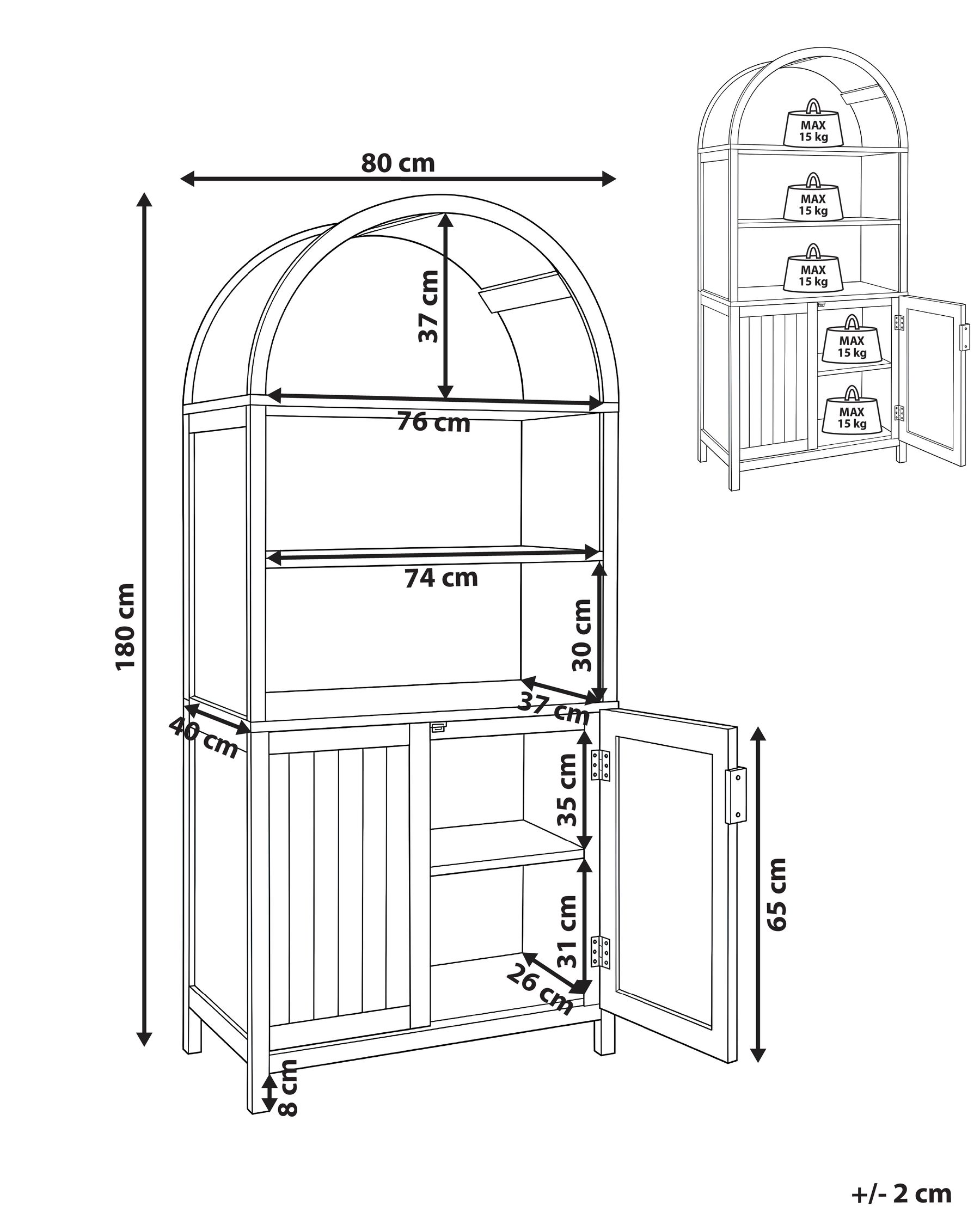 Bookcase COOLAH 180 cm Light Brown | Beliani.cz