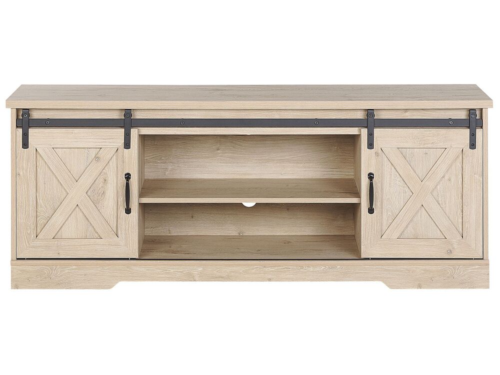 TV Stand Light Wood ULAN Beliani