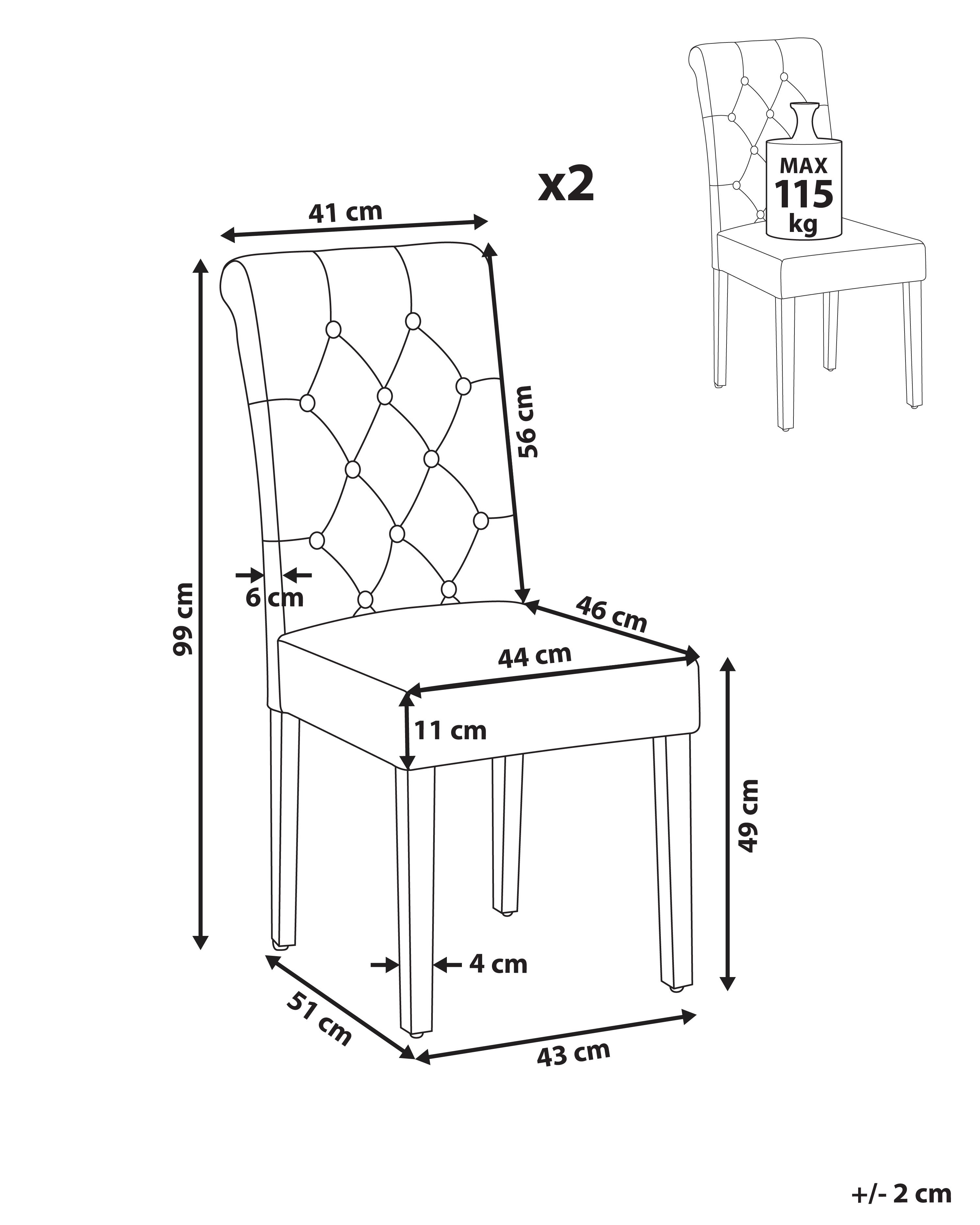 Set of 2 Velvet Dining Chairs Blue VELVA | Beliani.co.uk