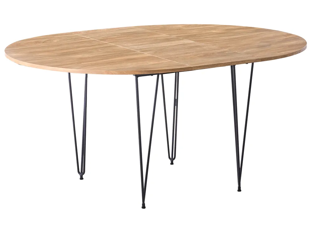 Extending Dining Table LOUISE Brown 120/160 cm 120 cm | Beliani.fr